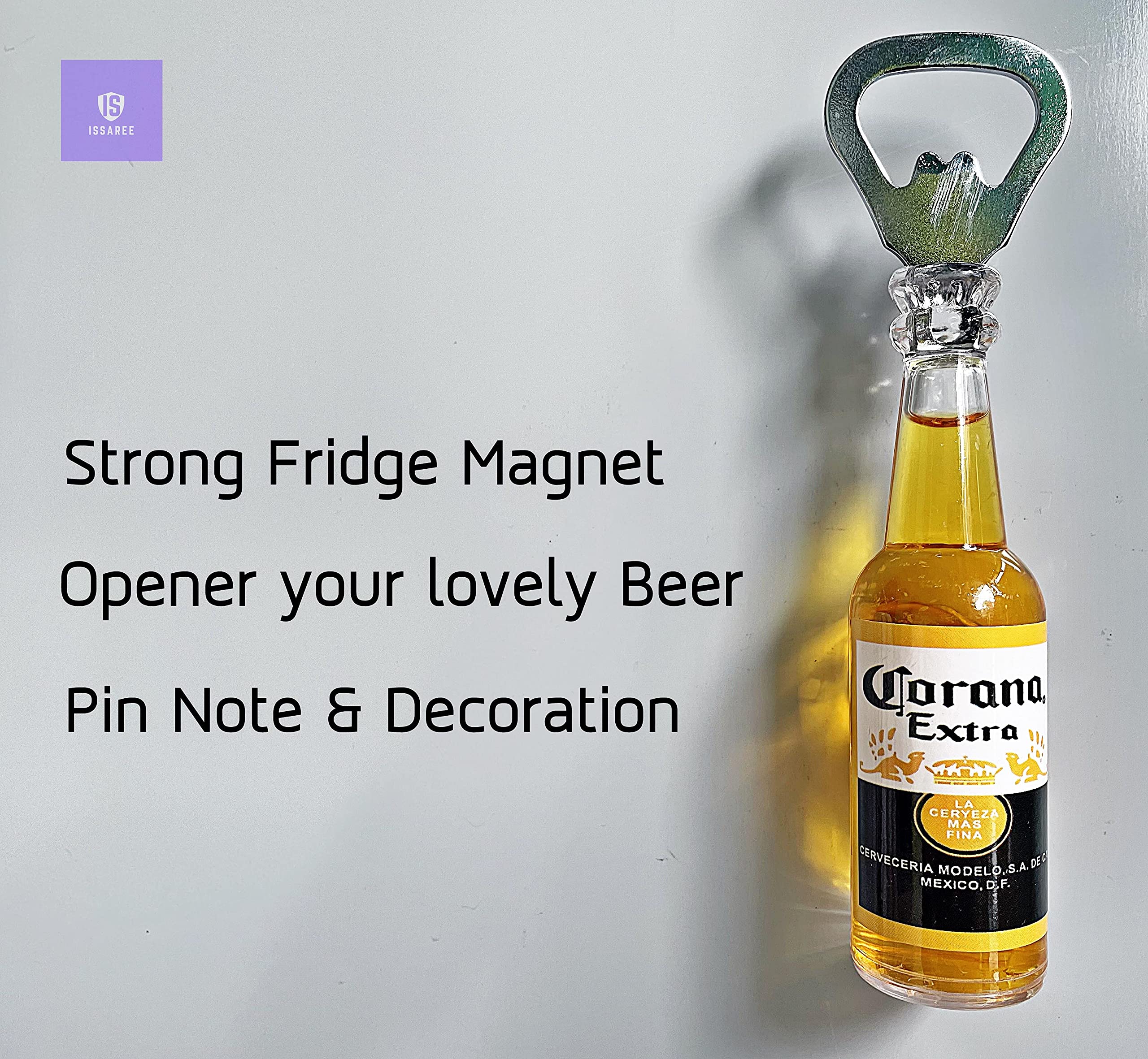 Magnetic Beer Bottle Opener Figure Beer Bottle Bar Refrigerator Decor Unique Birthday Gifts Collection (Corona Extra)