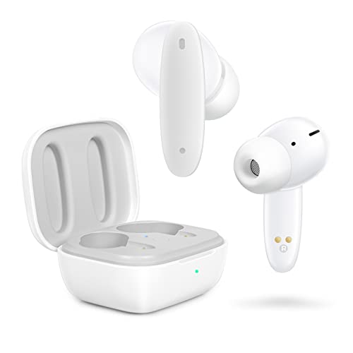 QEZEZA Wireless Earbuds, Active Noise Cancelling Earbuds Bluetooth Earbuds 5.2 with 4-Mics, Stereo in-Ear Headphones with Wireless Charging Case for iPhone, Android