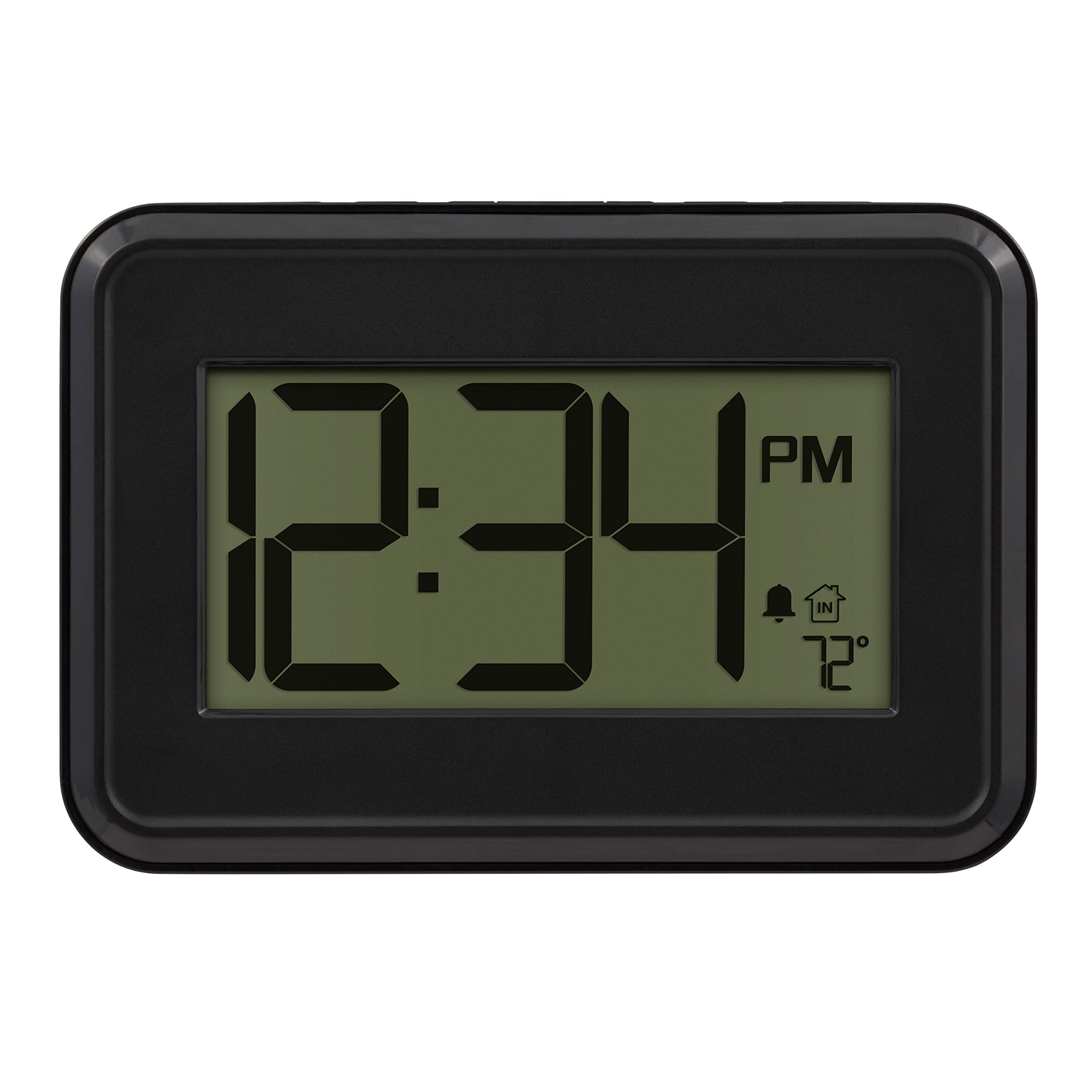 La Crosse Technology 513-113 Digital Wall Clock with Temperature & Countdown Timer, Black