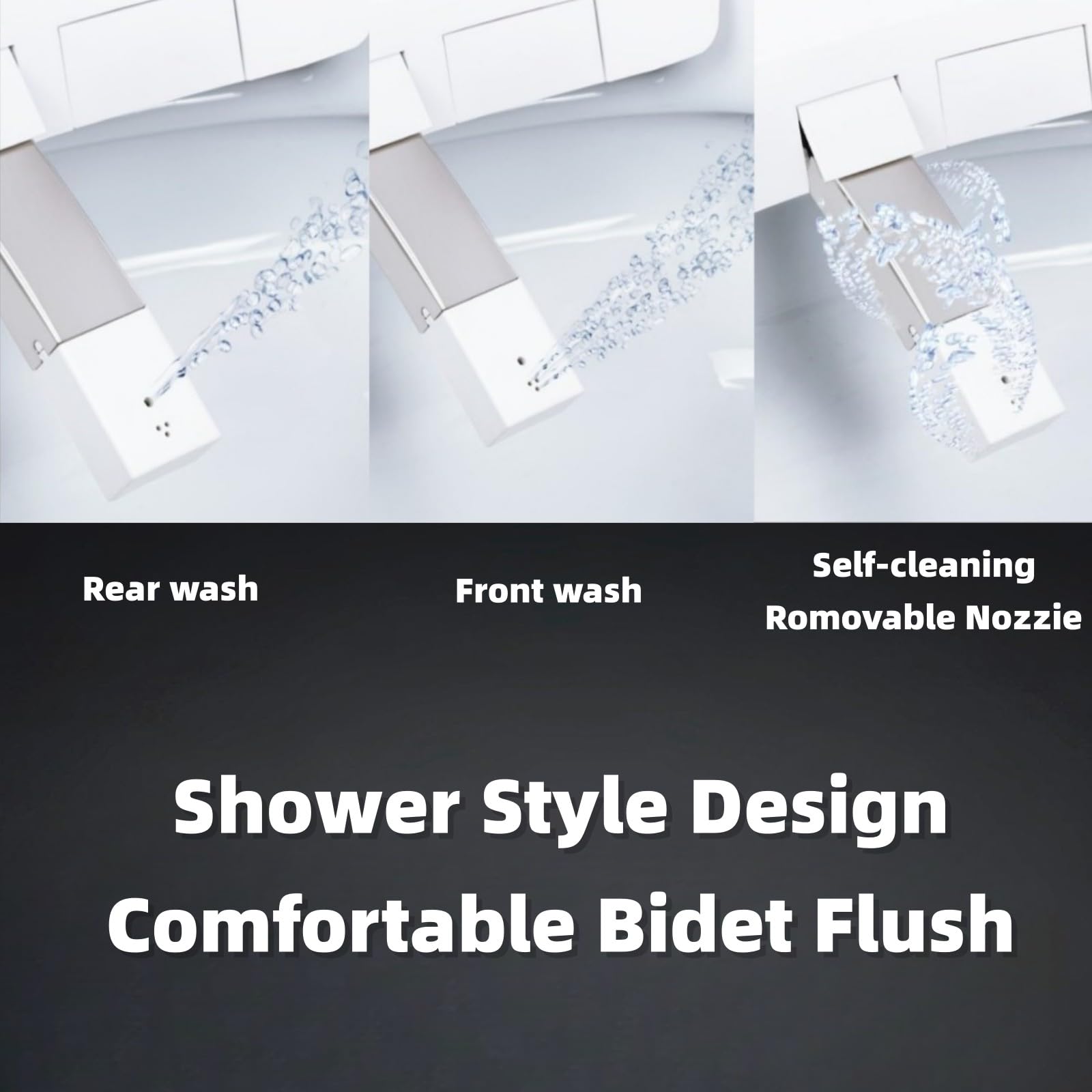ELLAI Smart Toilet with Bidet Built In, Bidet Toilet with Remote Control,Elongated Japanese Toilet with Auto Flush/Heated Seat/Warm Water/Air Drying Function/LED Night Light