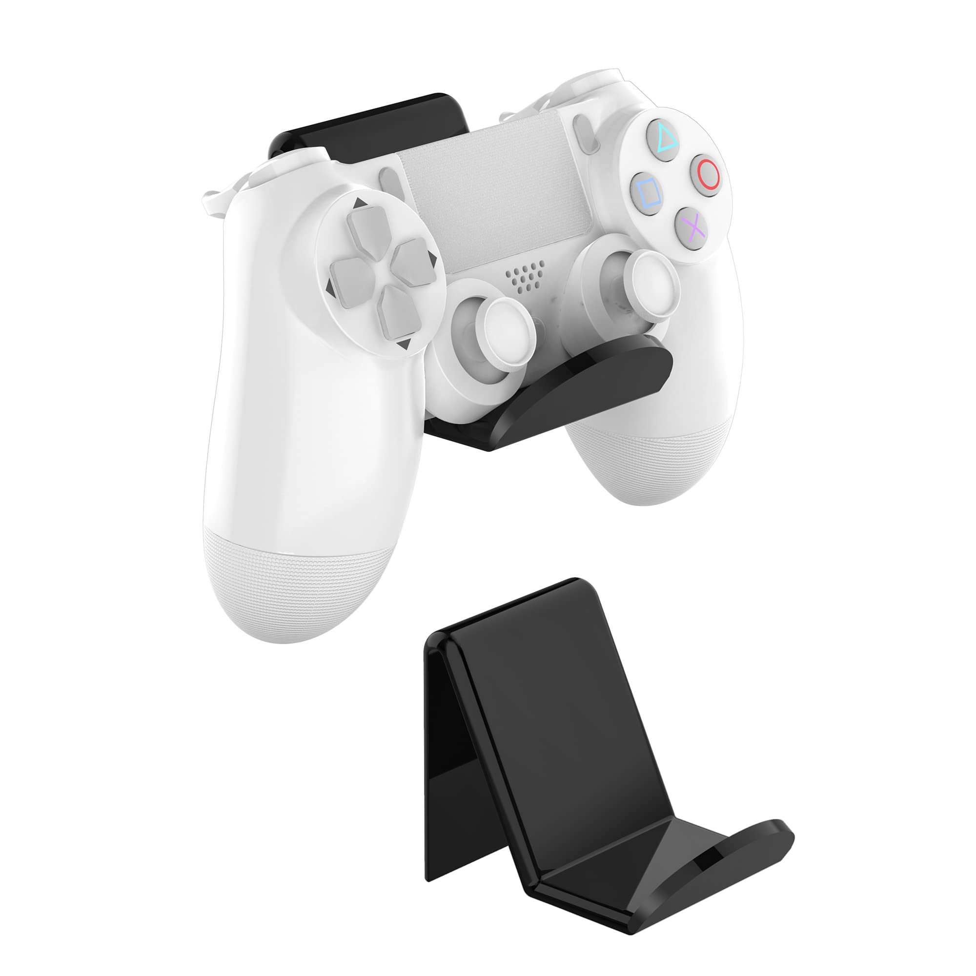 Game Controller Stand Holder Wall Mount - 2 Pack for Gaming&Audio Headsets Holder Hook, Controller Headset Stand Holder for PS5/PS4/Xbox Gamer Gifts,No Screws, Easy to Install (Black)