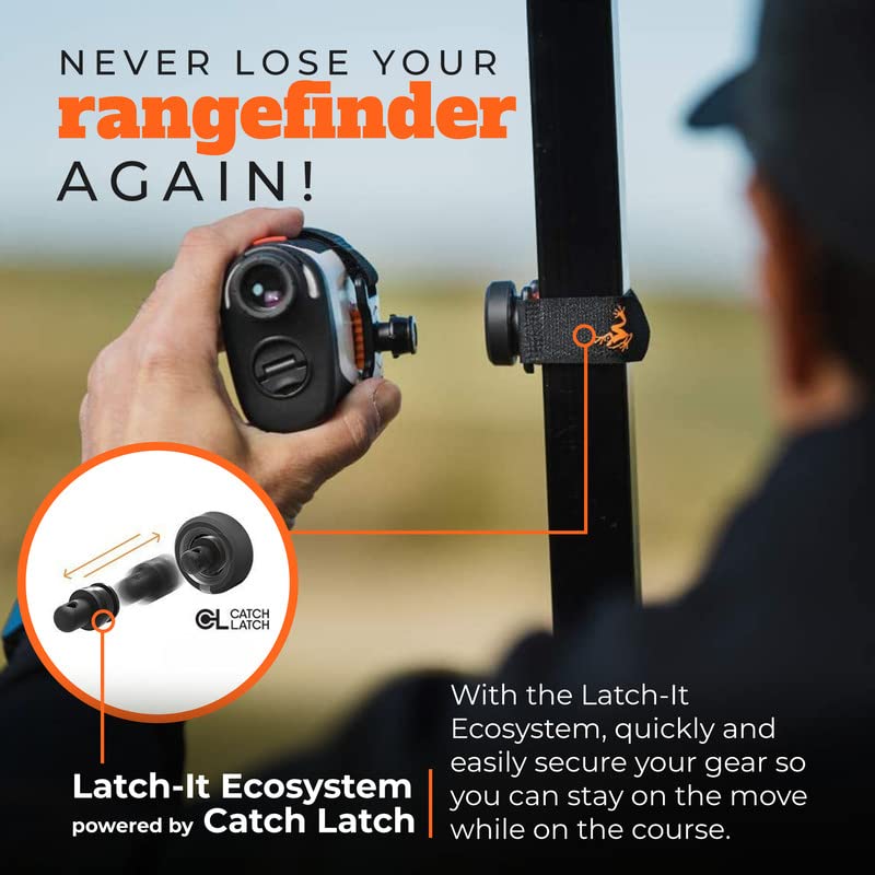 Frogger Golf Magnetic Rangefinder Holder for Golf Carts and Push Carts β Latch It Technology, Non Slip Straps, Adjustable Range Finder Mount Strap with Strong Magnets β Golf Course & Cart Accessories