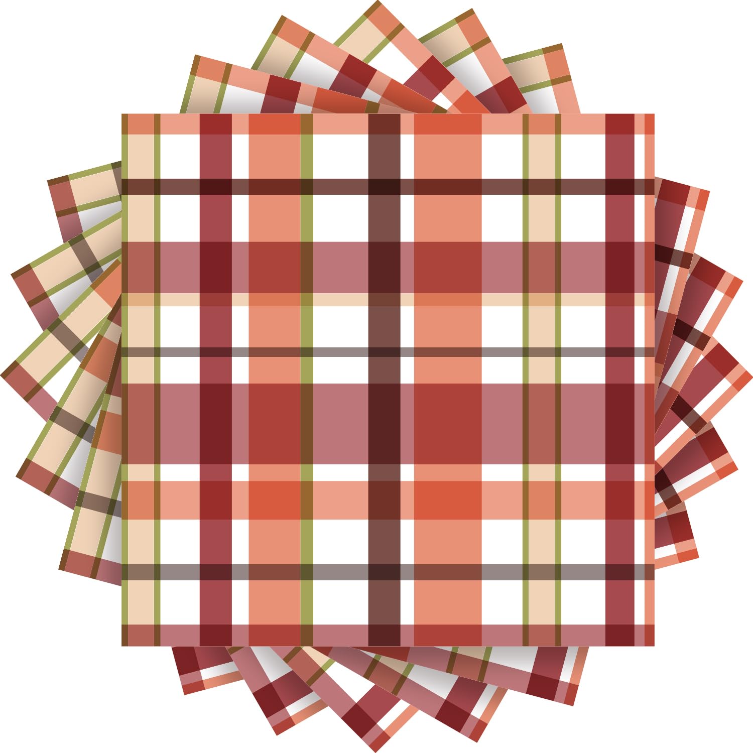 Quera 50 Pack Fall Paper Napkins Pumpkin Spice Plaid Autumn Cocktail Napkins Thanksgiving Party Supplies Disposable Bar Napkins for Thanksgiving Party, Engagement, Baby Shower, Celebration Party