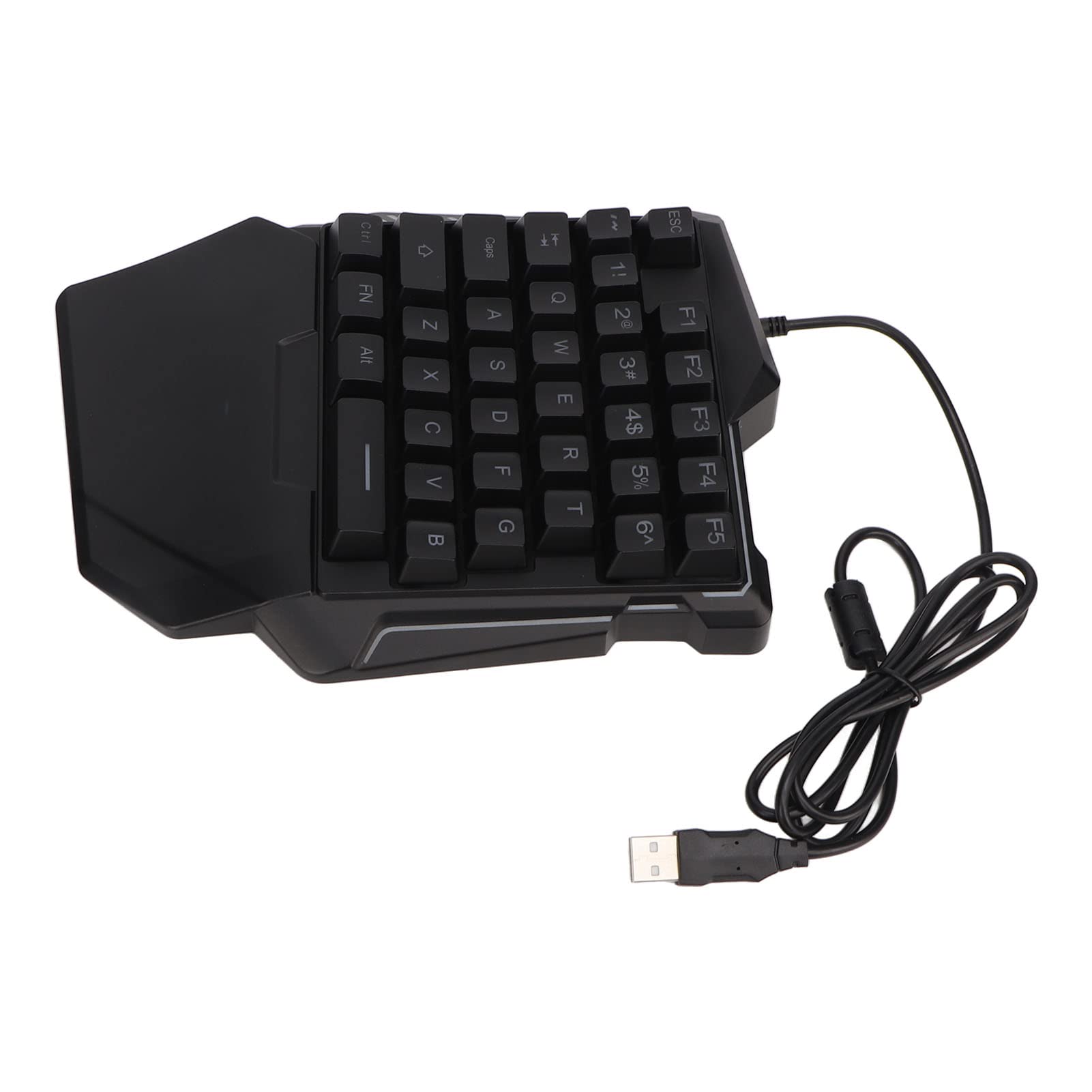 Naroote One Handed Gaming Keyboard, RGB Gaming Keyboard 35 Keys ABS Material Silent for PC