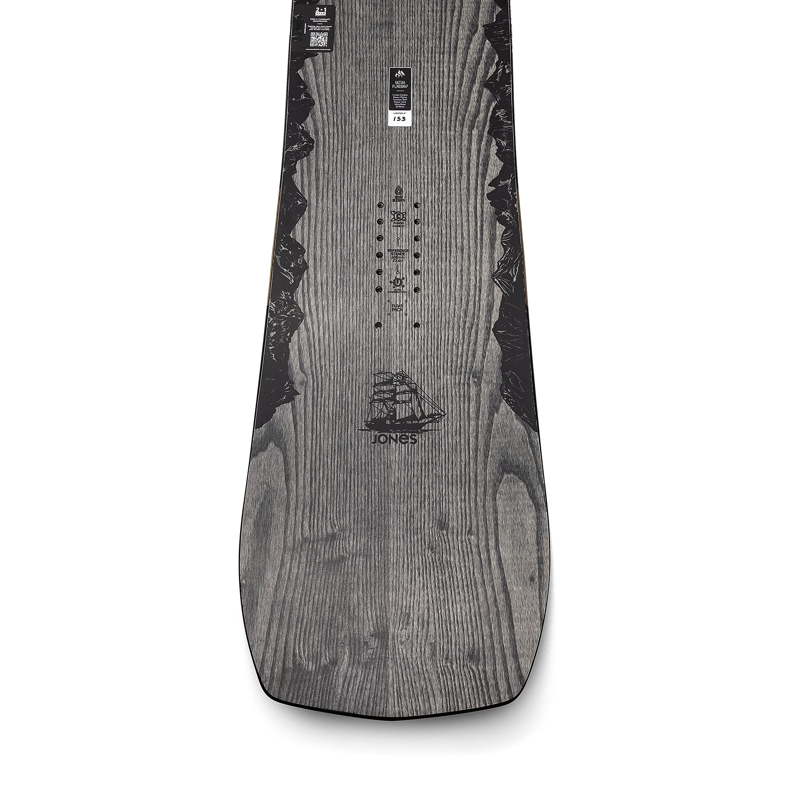 JONES Snowboards Ultra Flagship Snowboard, Directional Freeride, 162cm Wide, Big Horn Series