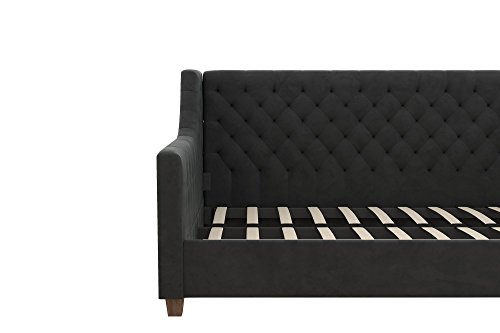 DHP Jordyn Diamond Tufted Upholstered Daybed/ Sofa Bed, Twin Size Frame, Gray Velvet