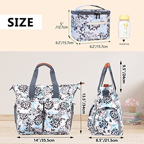 Teamoy Breast Pump Bag with Cooler Bag, Breast Pump Storage Tote with Laptop Sleeve (Up to 14") for Working Moms, Compatible with Spectra S1,S2, Medela, Dandelion(Bag ONLY)