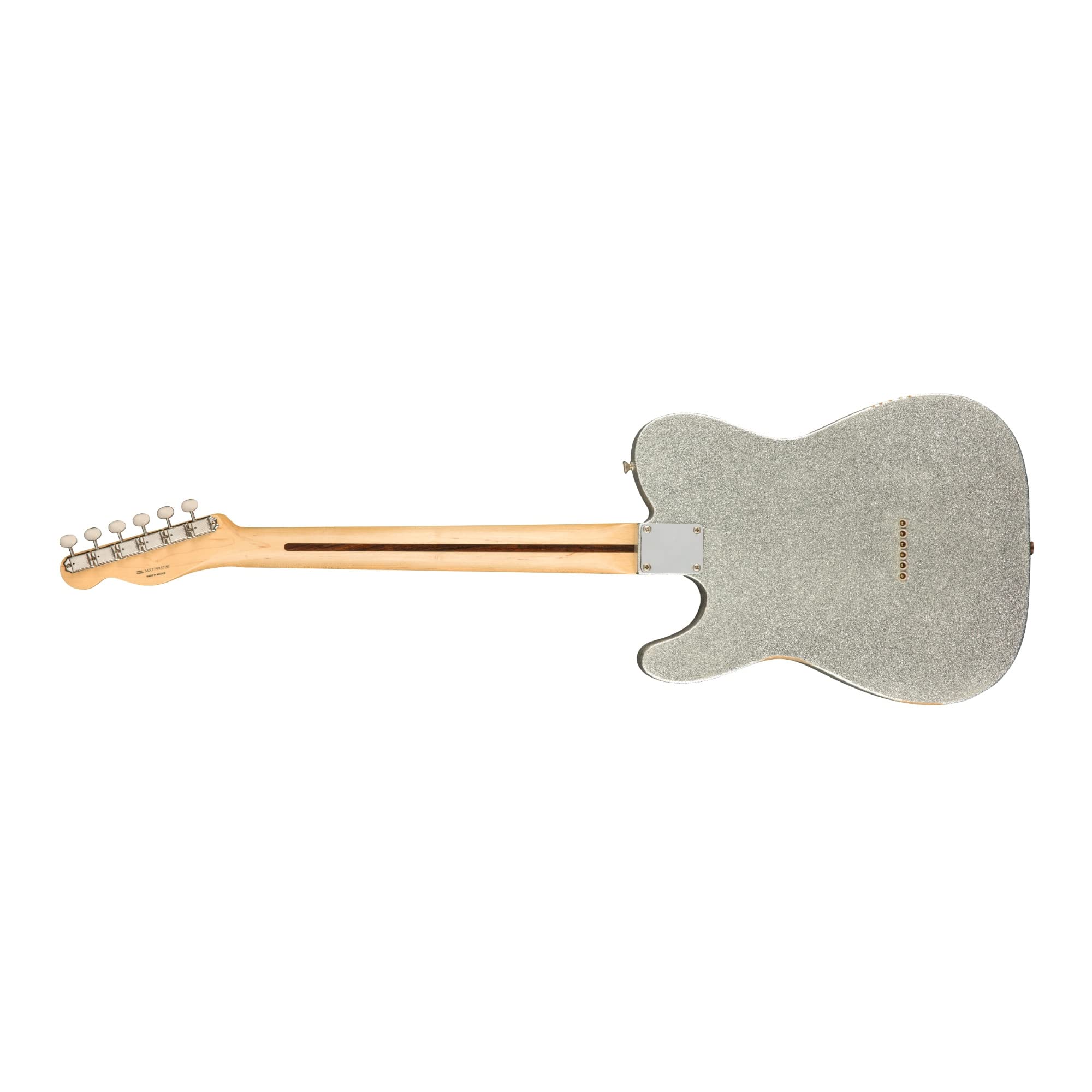 Fender Brad Paisley Road Worn Telecaster Electric Guitar, Silver Sparkle, Maple Fingerboard