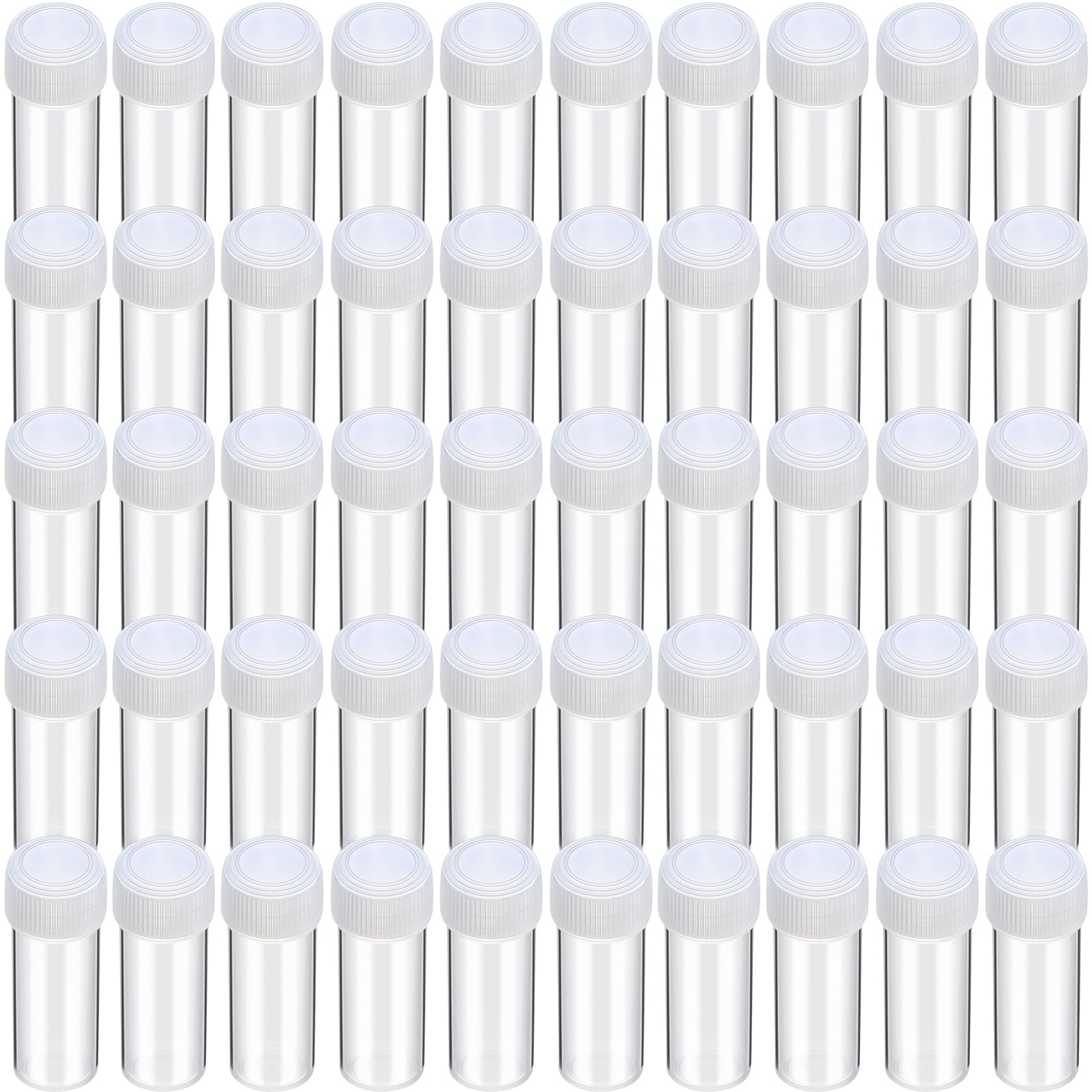 Lallisa 300 Pcs 5 ml Small Plastic Bottles Empty Pill Bottles Clear Plastic Vials with Caps Small Sample Bottles Lab Plastic Test Tubes for Travel Storage Portable Lab Supplies