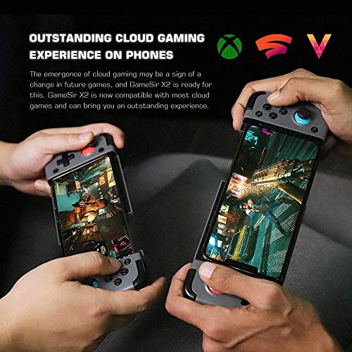 GameSir X2 Bluetooth Mobile Gaming Controller for iPhone/Android Phone, Wireless Phone Game Controller with 500mAh Battery, Stretch Design Up to 173mm, Compatible with Apple Arcade and MFi Games