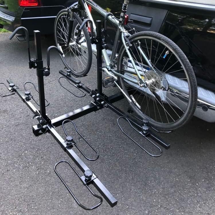 ECOTRIC Rack Hitch Mounted 4 Bikes Platform Style Foldable Bicycles Carrier for Cars Trucks SUV with 2" Hitch 200 Lbs Total