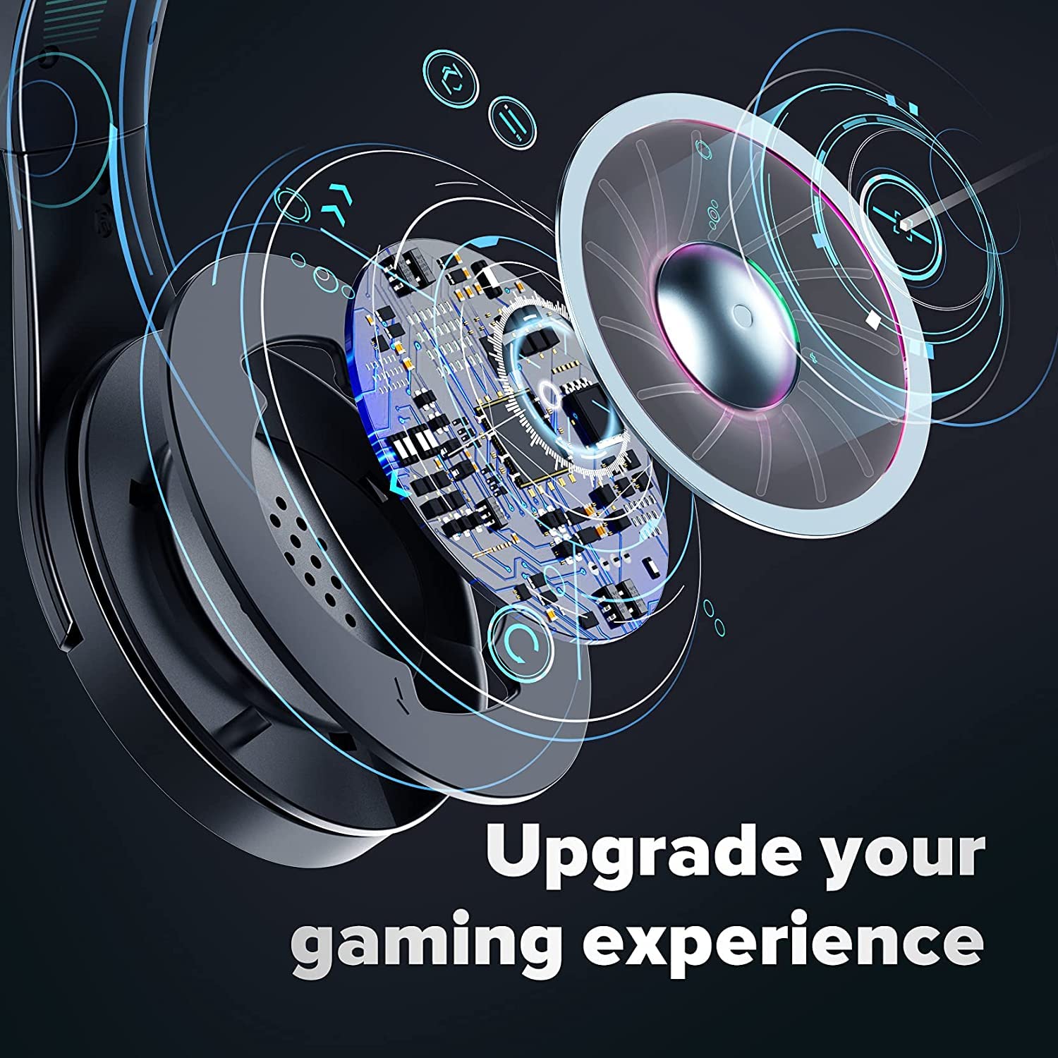 Gaming Headset with Microphone, PC Gaming Headphone for Laptop PS4 Xbox One Nintendo Switch, Noise Canceling UBS Wired Gaming Headsets with Mic, LED Light, THX 7.1 Spatial Surround Sound-G100