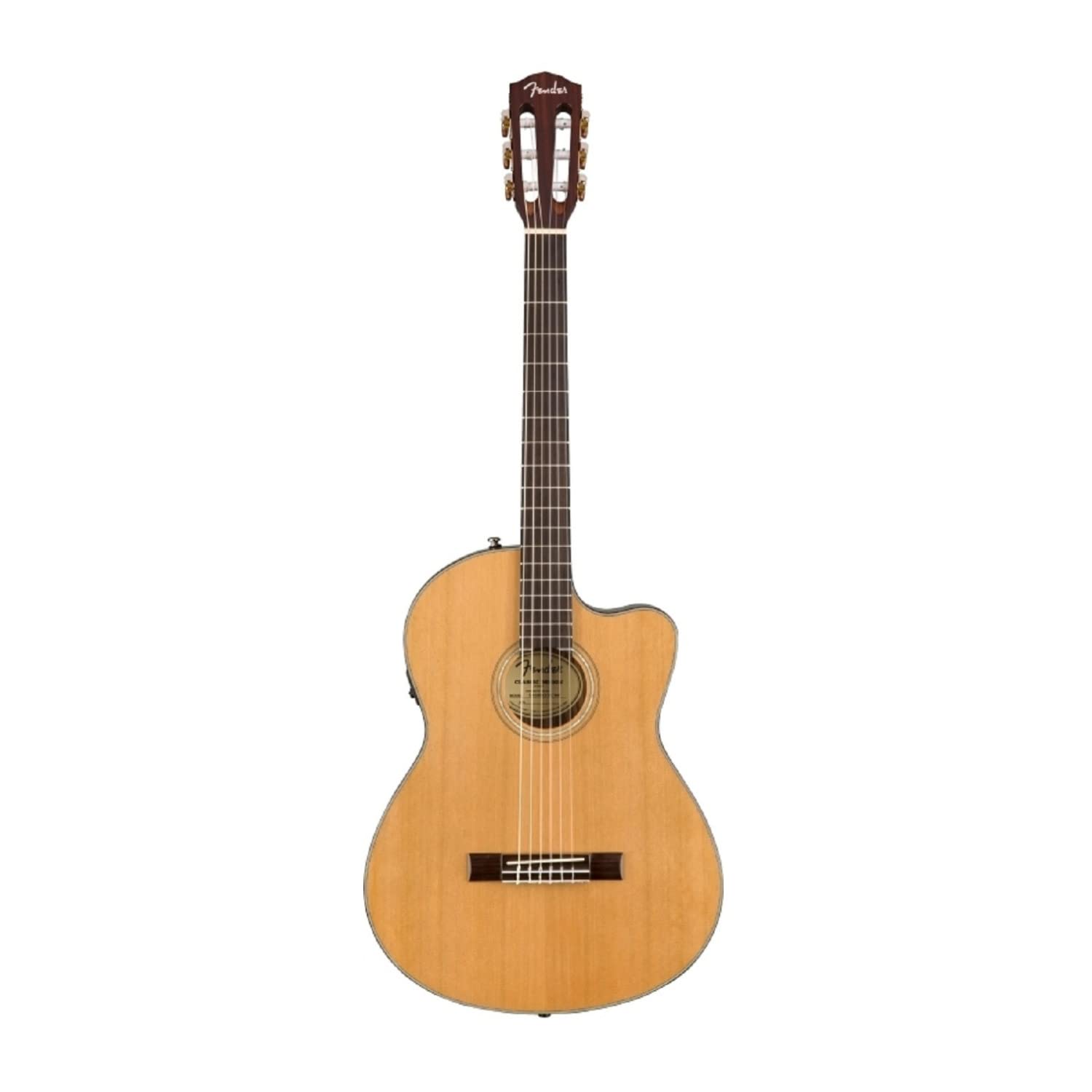 Fender CN-140SCE Thinline Concert Nylon String Acoustic Guitar, with 2-Year Warranty, Natural, with Case