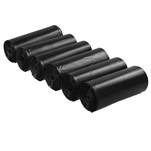 Ramddy 5 Gallon Trash Bags, Black Waste Bin Liners for Home, Office (150 Counts/6 Rolls)