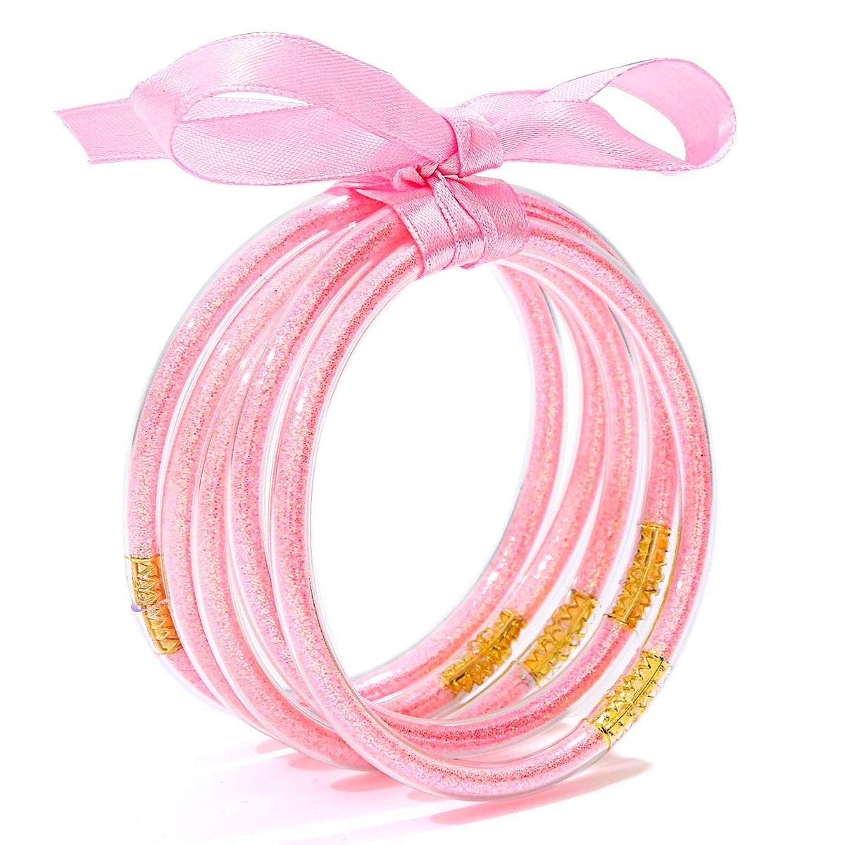 HIIXHC Glitter Jelly Bangles Bracelets for Women Set Birthday,Mother's Day Gifts
