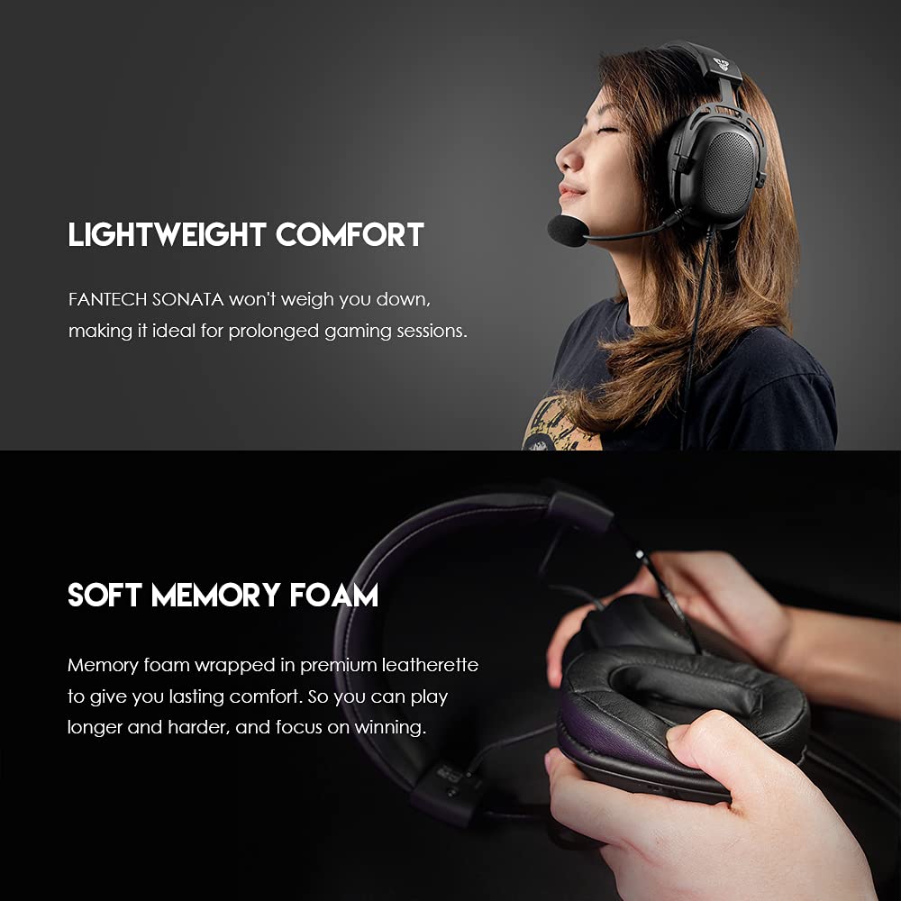 Gaming Headset, 53mm Driver Headphone for PC, PlayStation 4 5, Xbox One S X, Nintendo Switch, VR, Android, and iOS, Black (FA-MH90)