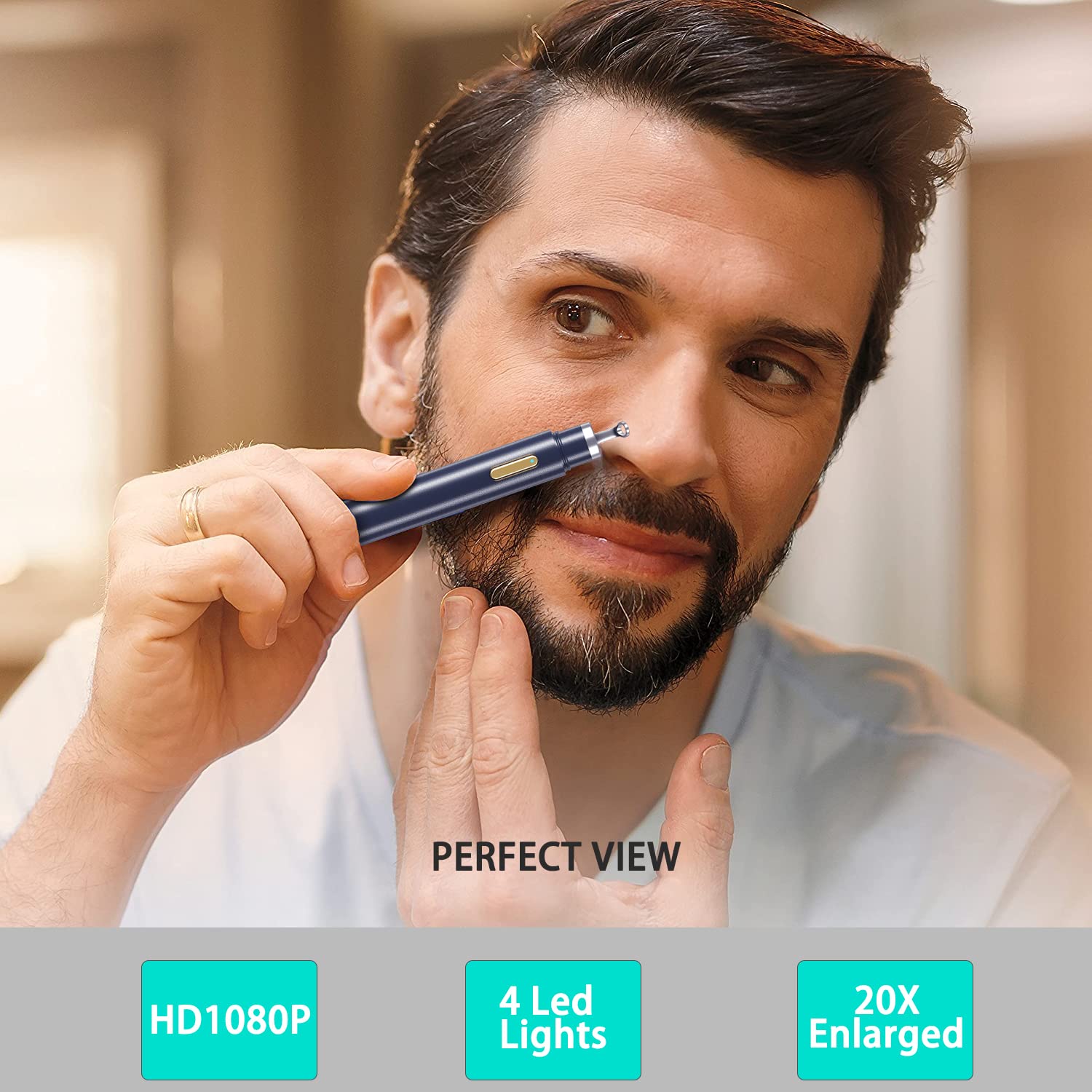 Men’s Visible Blackhead Extractor[2022 New], Advanced Pimple Popper with 20X Camera Acne Comedone Whitehead Zit Remover Tool, womfenn Facial Pore Extraction Tools Kit