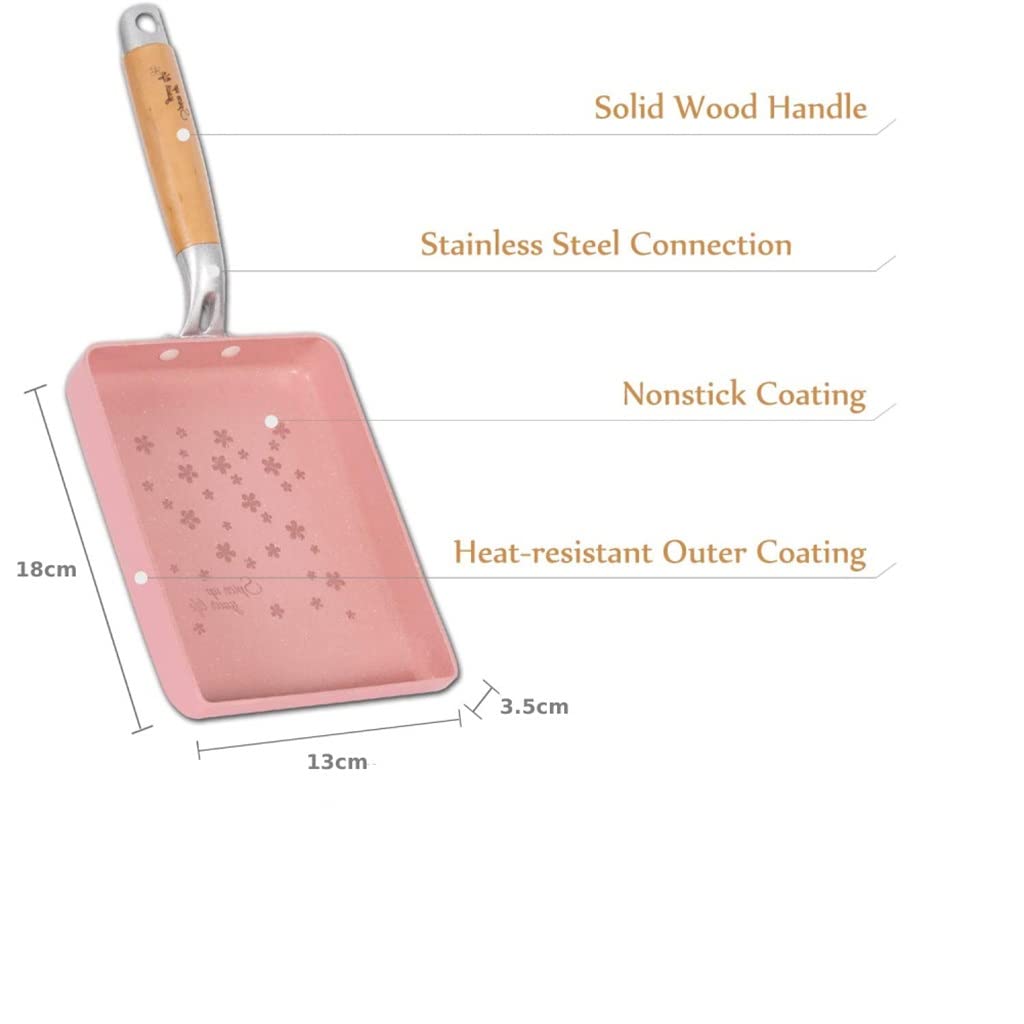 DHTDVD Kitchen Nonstick Frying Pot with Wooden Handle Omelet Saucepan Cooking Steak Pan Kitchenware Induction Frying Pan