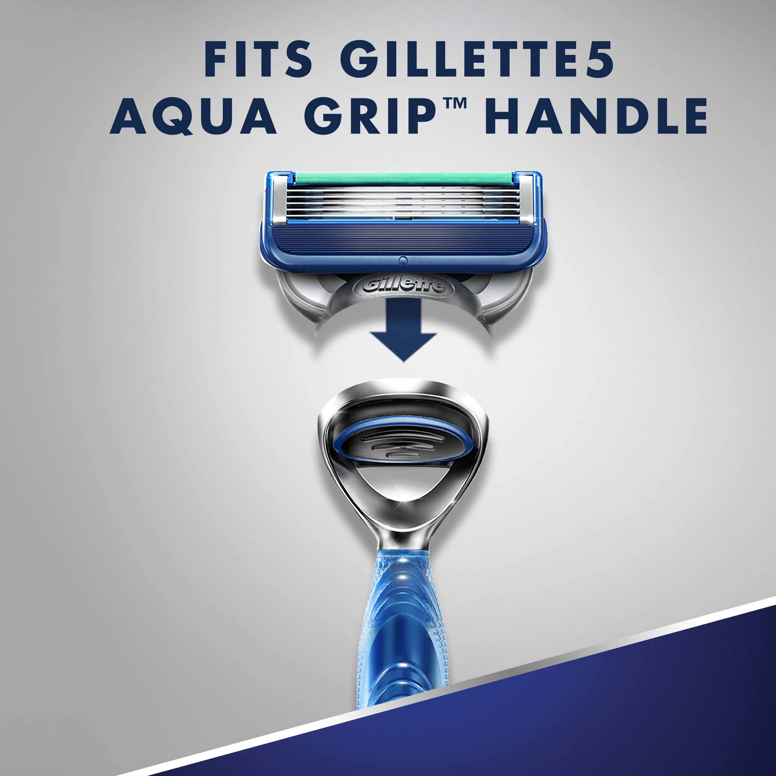 Gillette G5 Men's Razor Handle + 12 Blade Refills - Up to a year’s worth of shaves