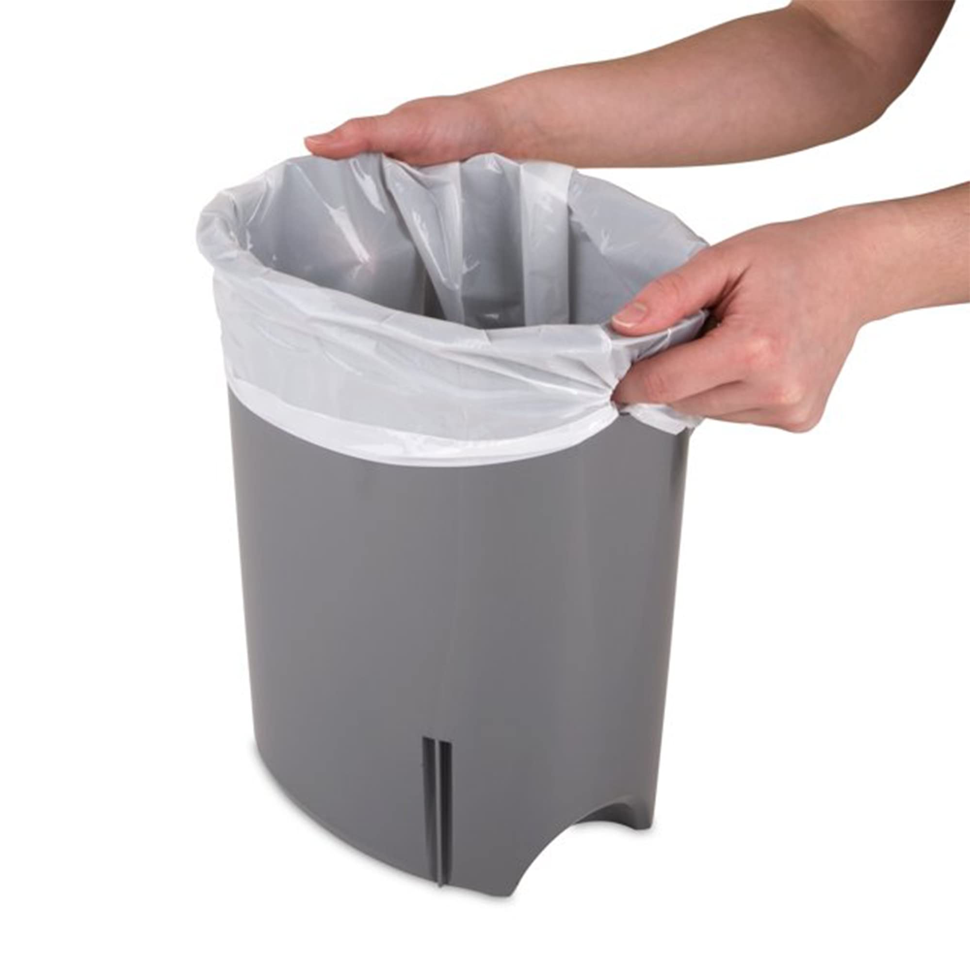 Sterilite 2.6 Gallon Ultra StepOn Wastebasket w/ Lid, Small Plastic Trash Can for the Bathroom, Bedroom, or Dorm, Pedal and Liner, White, 2-Pack