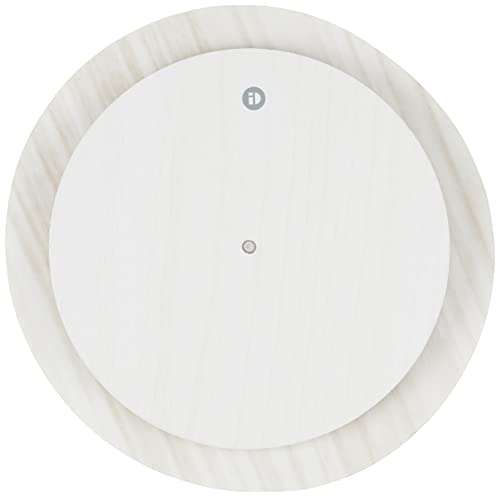 iDesign Renewable Paulownia Wood Collection Tall Turntable Organizer, 10.5" x 4" x 10.5", White Wash