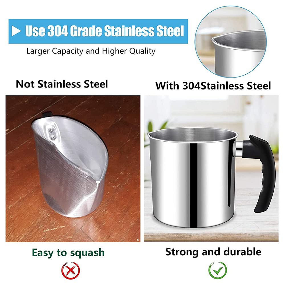 Lizusidtsy Candle Making Pouring Pot, 44 Oz Double Boiler Wax Melting Pot, Candle Making Pitcher, Heat- Handle