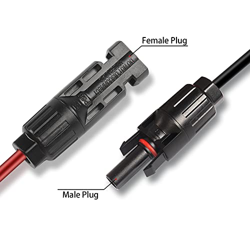 GELRHONR 4.9FT 12AWG Solar Connector to XT60 Female Extension Cable for Solar Panel RV Portable Power Station Solar Generator-1.5M 4.9Ft