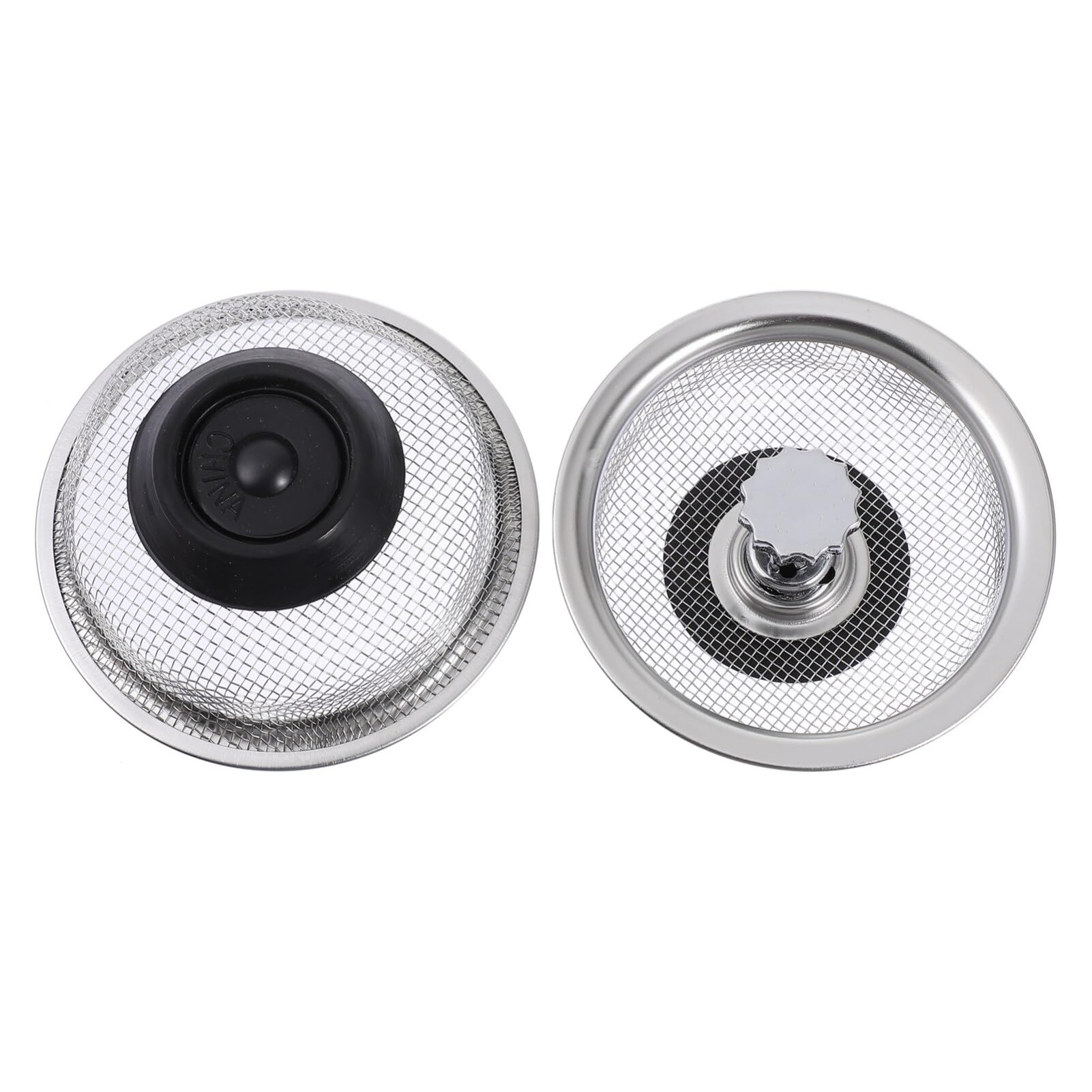 Veemoon 2pcs Filter Sink Drain Strainer Bathtub Drain Strainer Metal Strainer Tub Drain Stopper Tub Drain Plug Sink Strainer Stopper Food Stainless Steel Anti-Clogging Floor Drain