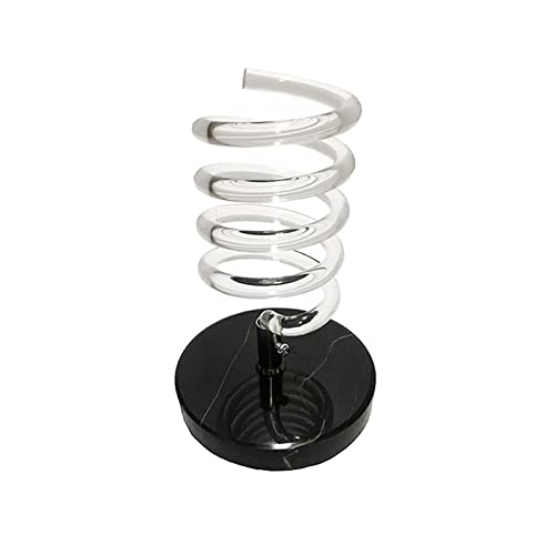 Spiral Hair Dryer Holder, Blow Dryer Holder, Desktop Hair Dryer Stand, Marble Plinth, Suitable for Bathroom, Living Room, Hair Salon (Color : Clear)