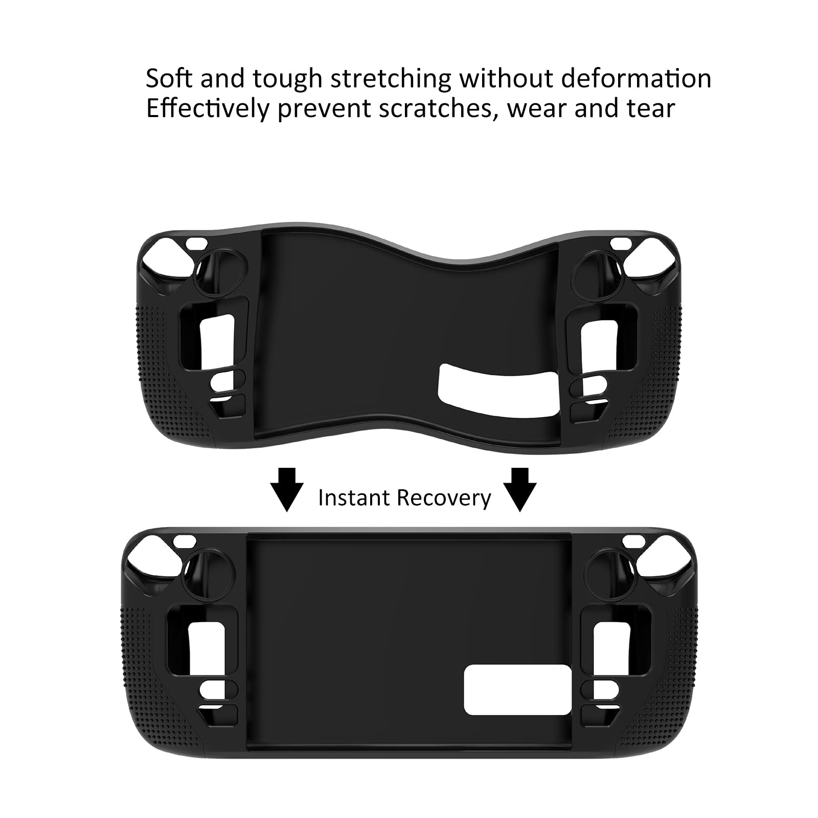 Joso Protective Case for Steam Deck, Precise Alignment of Holes, Anti-Slip & Sweat-Proof, Silicone Cover for Steam Deck Accessories