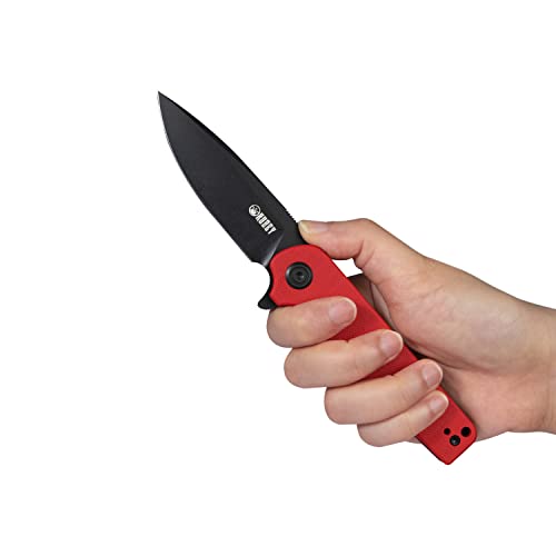 KUBEY Wolverine KU233E Folding Pocket Knife 2.91" D2 Blade and G-10 Handle with Reversible Clip for Hunting Camping and Outdoor