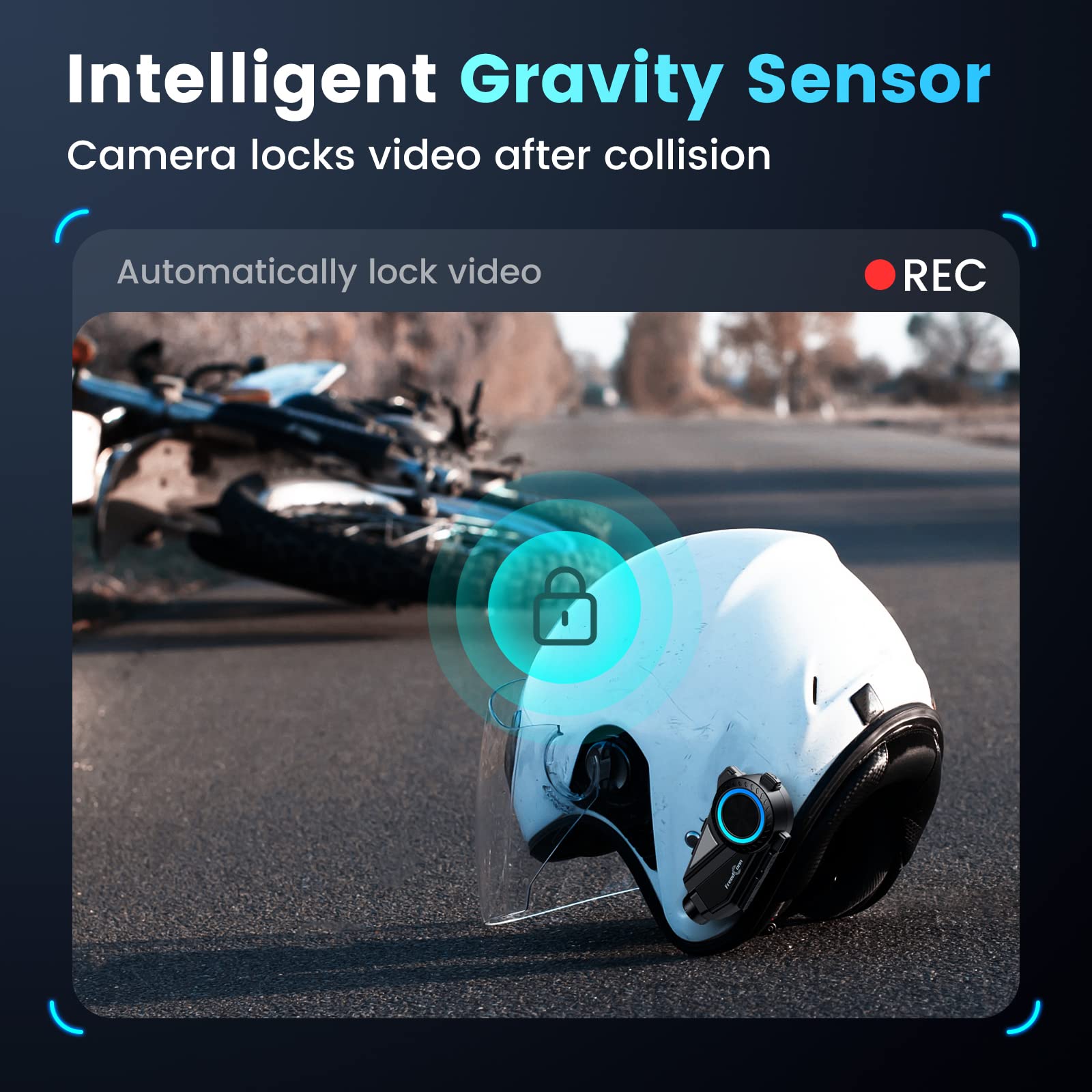 FreedConn Motorcycle Bluetooth Headset with【2K】 Camera [360°Shooting][Upgraded Night Vision][Hi-Res Audio], 2-8 Riders 1500M Motorcycle Communication Systems-128G TF Card, 2000mAh/Music Share/IP65