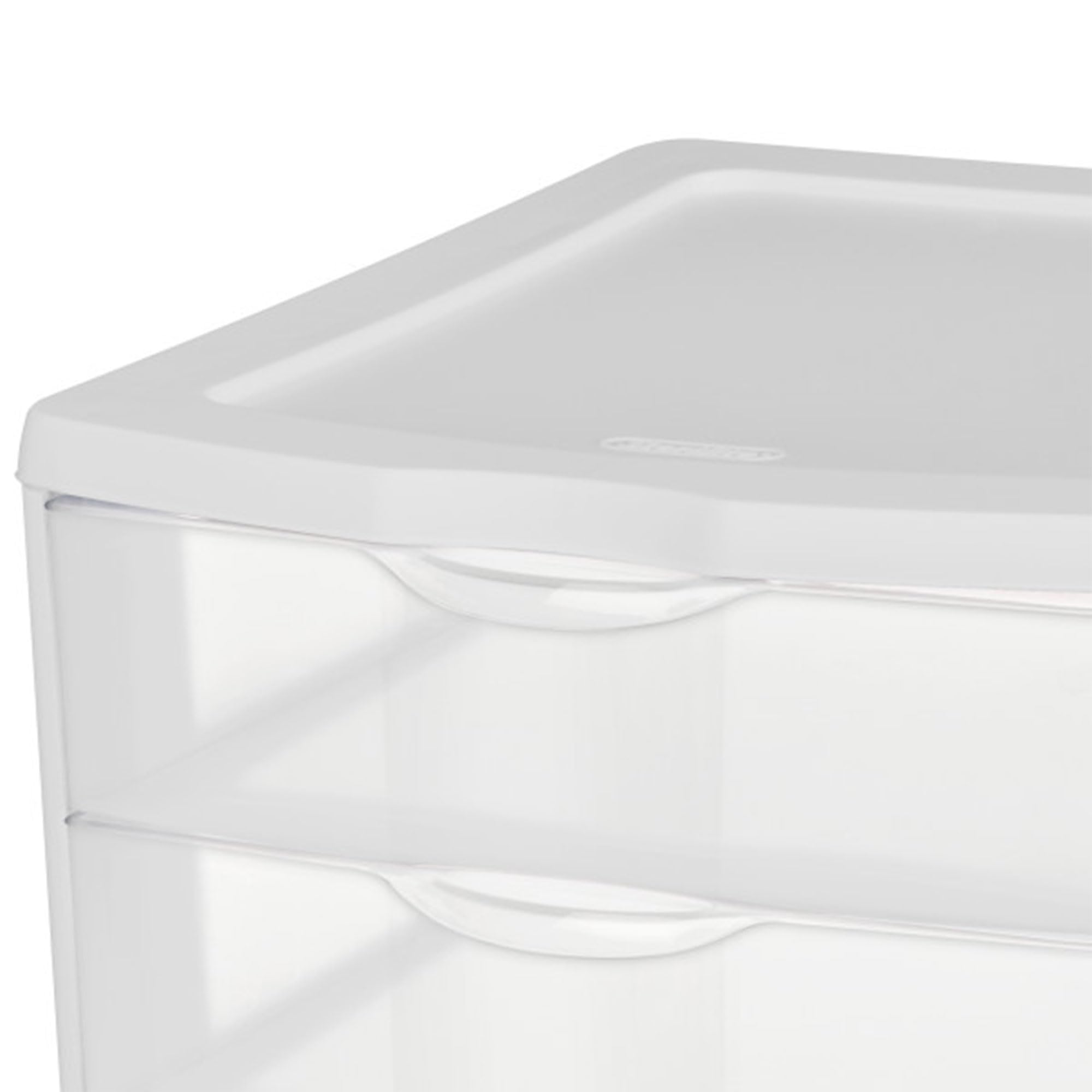 Sterilite ClearView Compact Stacking 3 Drawer Storage Organizer System for Crafting Supplies, Home Office, or Dorm Room, (16 Pack)