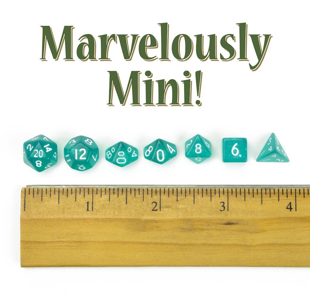 Wiz Dice Mini DND Dice Set - 140 Pieces Total (20 Sets of 7 Dice in Unique Colors) & Storage D&D Bag-Polyhedral Role Playing Dice - Perfect DND Accessories for TTRPG Dice - Hafling's Haversack