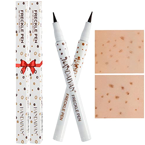 Freckles Pen, 2 Color Natural Freckles Makeup Pens Waterproof Long-Lasting Quick-Dry Pen, Natural Like-real Makeup, Easy Makeup Tool For a Natural Sun-kissed Makeup, Light Brown&Natrual Coffee