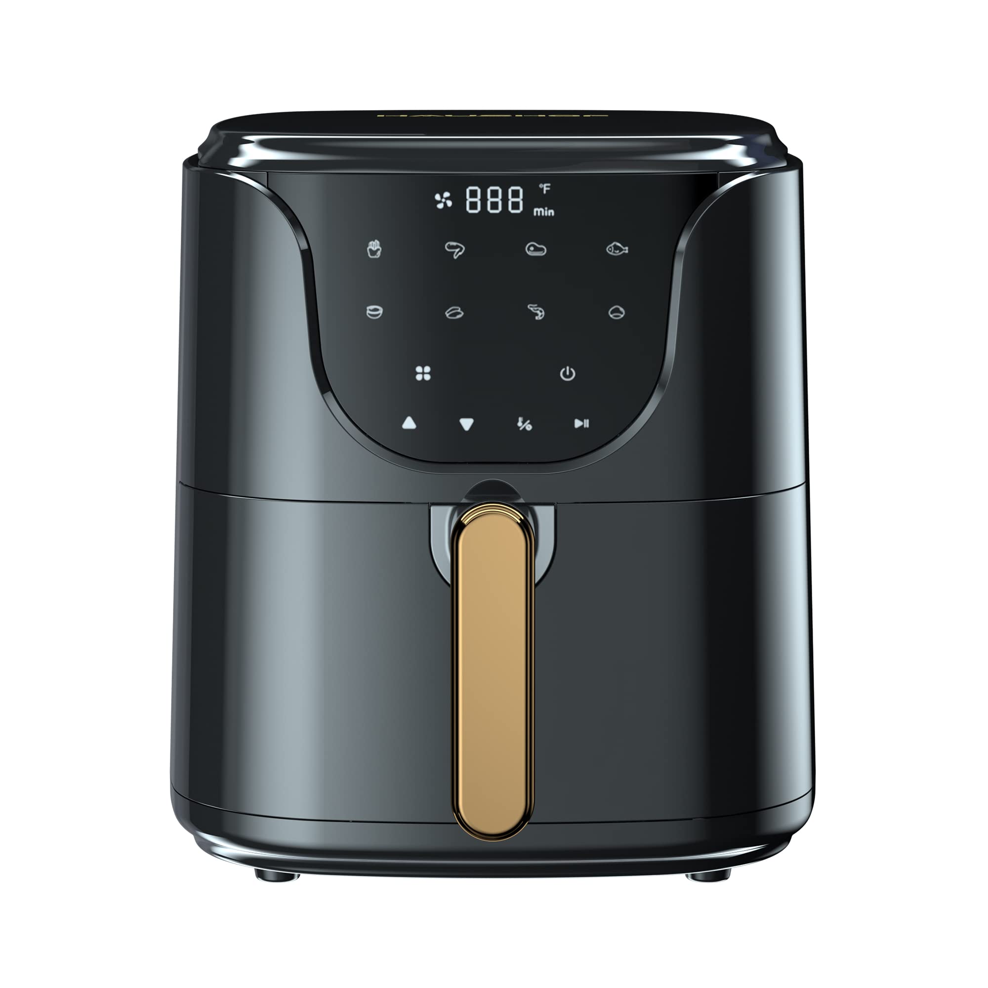 HAUSHOF 5.8QT Air Fryer Small Oven with Nonstick Tray, Black