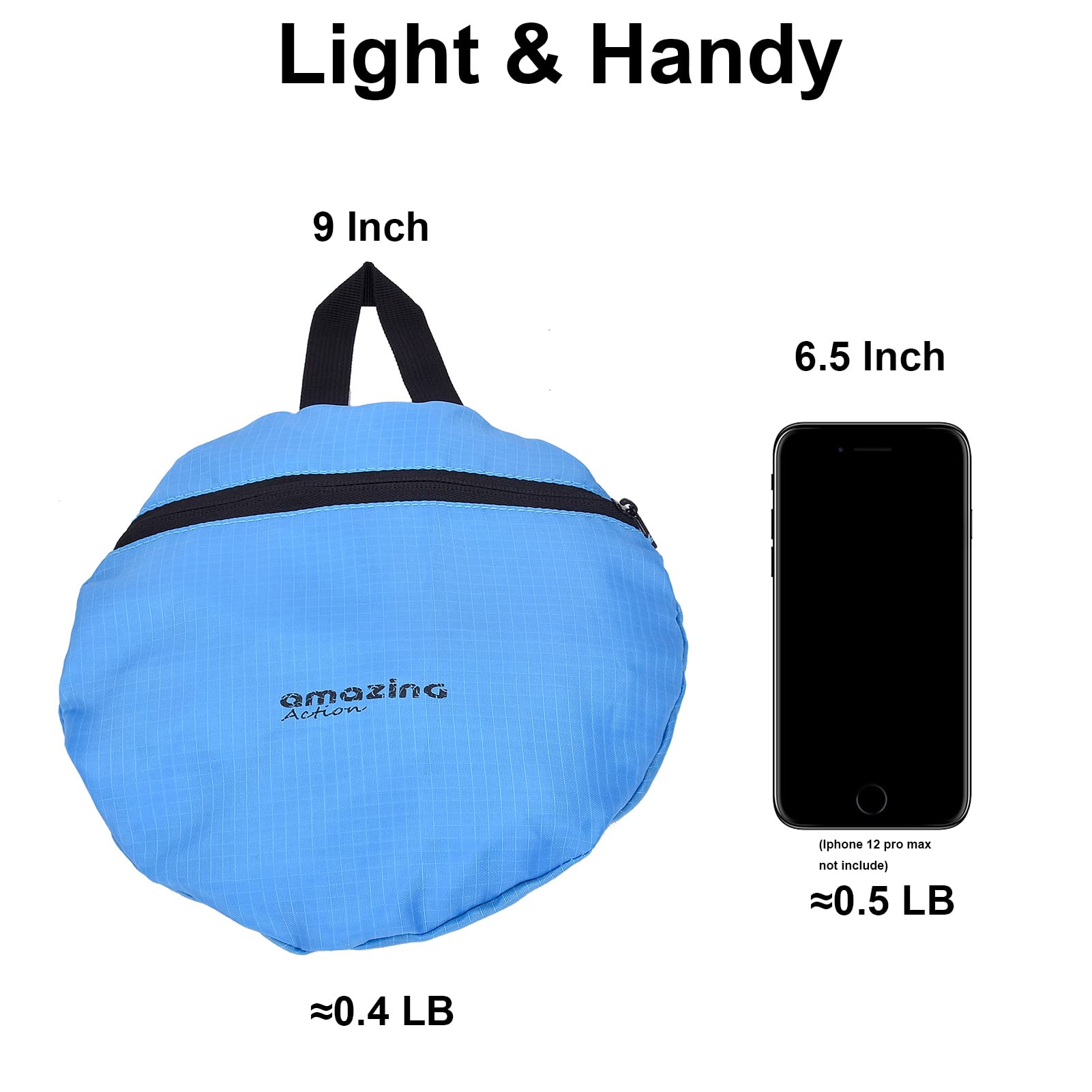 Foldable Training Gym Bag, AmazingAction Lightweight Foldable Water Resistant Travel Duffle Bag…