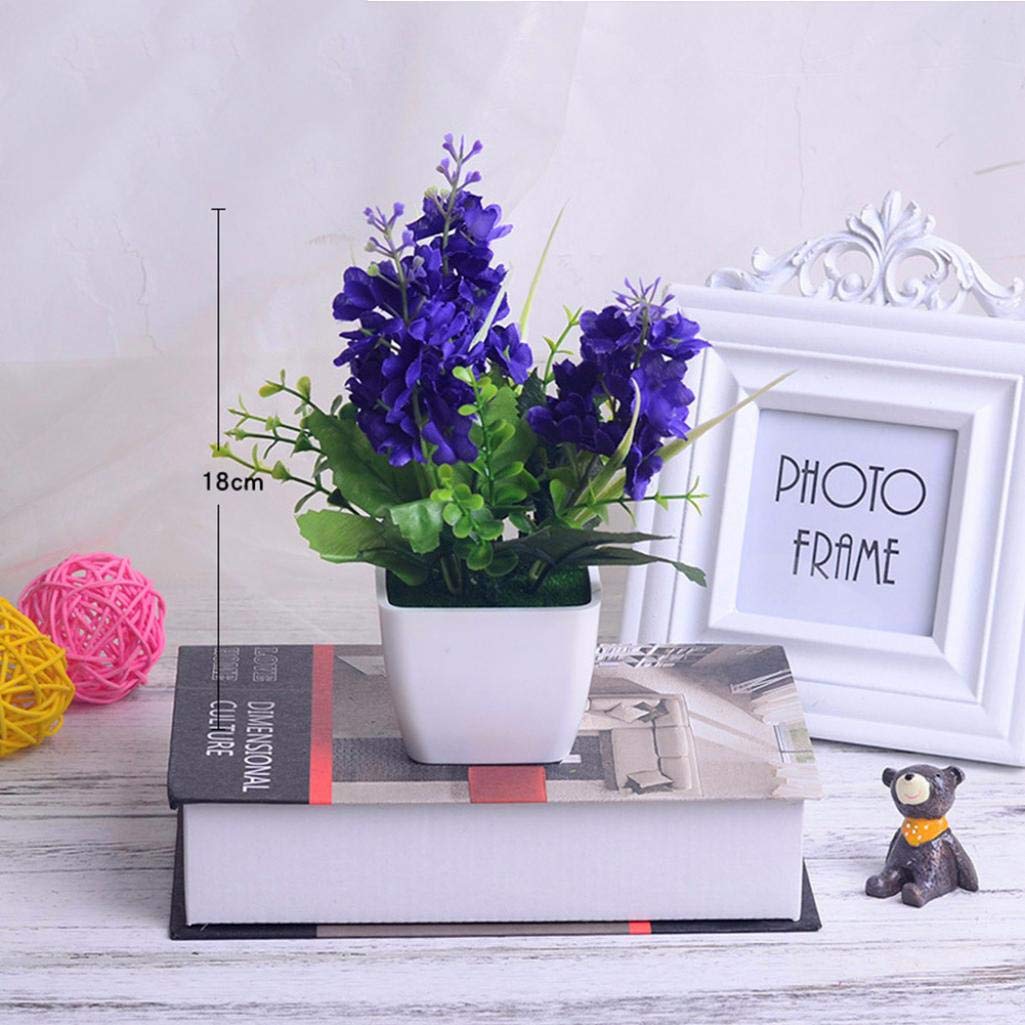 Dserw Artificial Flowers, Artificial Hyacinth Mini Potted Plants, Garden Office Cafe Wedding Party Desktop Fake Flower Pot Decoration