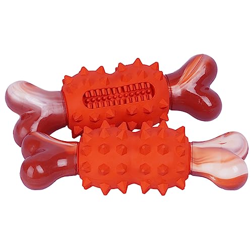 Pjeghbvop Bone Shaped Molar Stick for Large Dogs Dental Care Bite-Resistant Natural Rubber Toothbrush