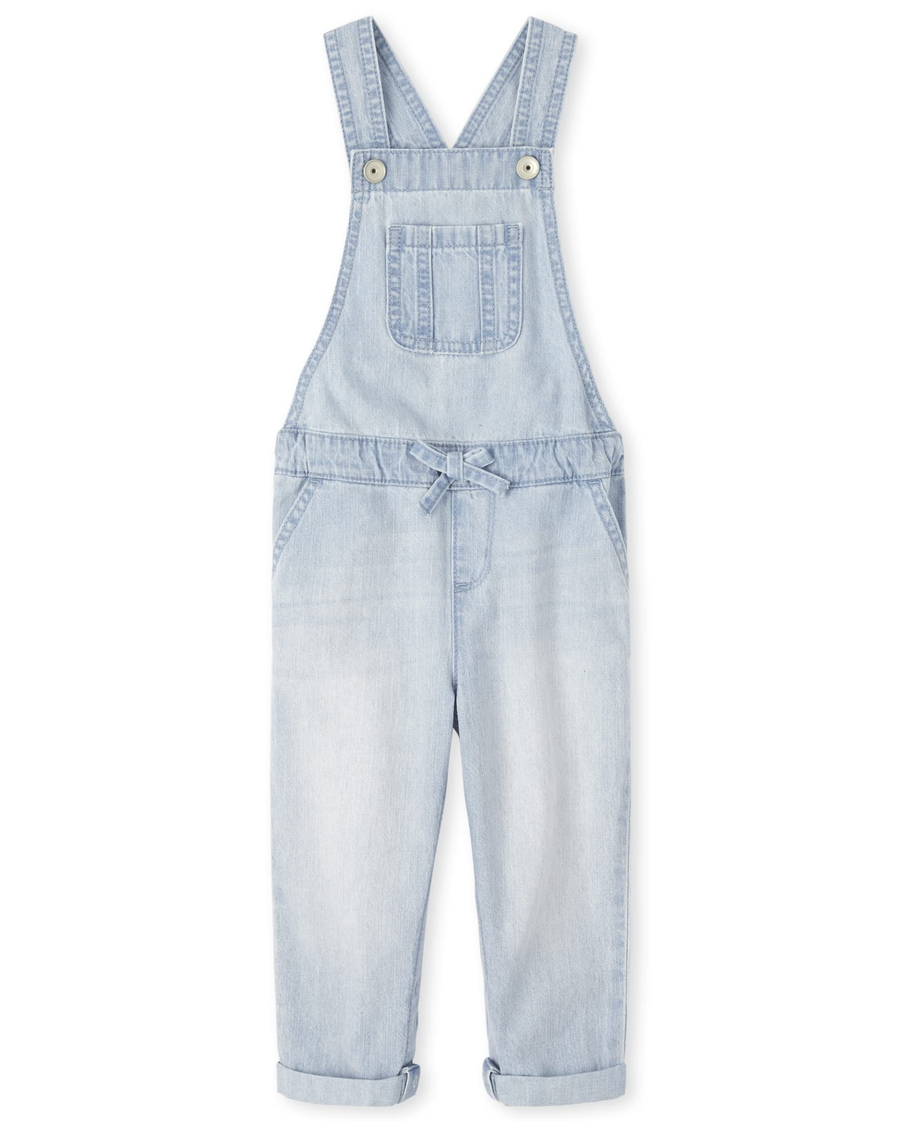 The Children's Place baby girls The Children's Place and Toddler Denim Overalls Rompers, Leighton Wash, 5T US