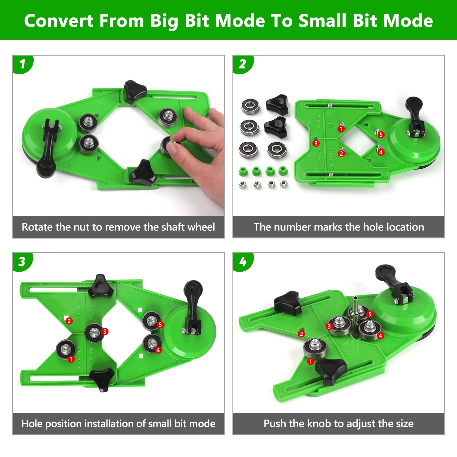 Diamond Hole Saw Kit 17PCS Tile Drill Bits Sets with Double Suction Cups Hole Saw Guide Jig Fixture from 4mm-83mm Hollow Drill Hole Saw Set for Ceramic, Glass, Tile, Porcelain, Marble, Granite