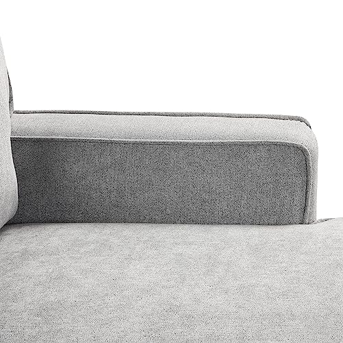 ERYE Multifunctional Sleeper Sectional Pull Bed and 2 Cupholders, Modular 3 Seaters Corner Sofa & Couch Convertible Sleep Sofabed W/Storage Chaise Port for Living Room, L-Shaped & USB, Gray