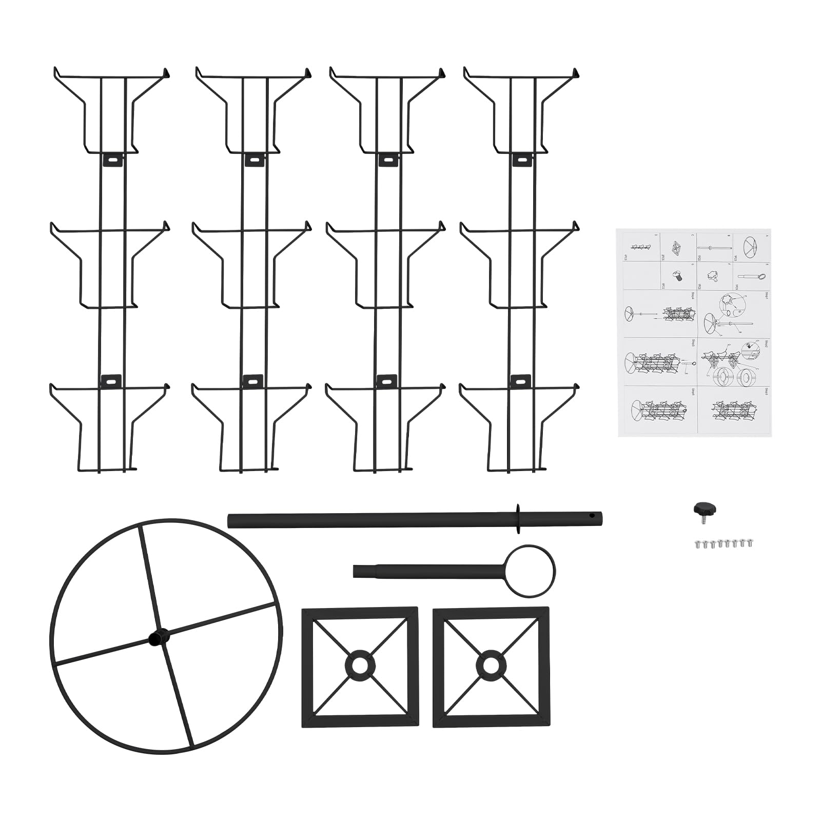 NOLANTISI 12 Pockets Countertop Rotating Greeting Card Rack with 360 ° Rotatable 3 Tier Design Metal Display Stand Spinning Floor Stand Pocket Rotating Holder for Stickers Showcase