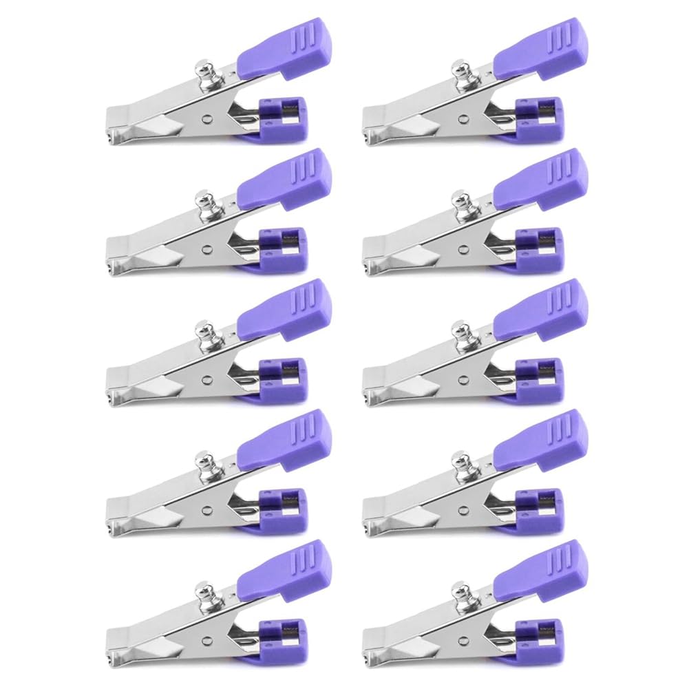 Luejnbogty Veterinary Electrode Clip, 10 Pack Universal Accurate EKG/ECG Limb Clip Multi-Function Clamp Adapters
