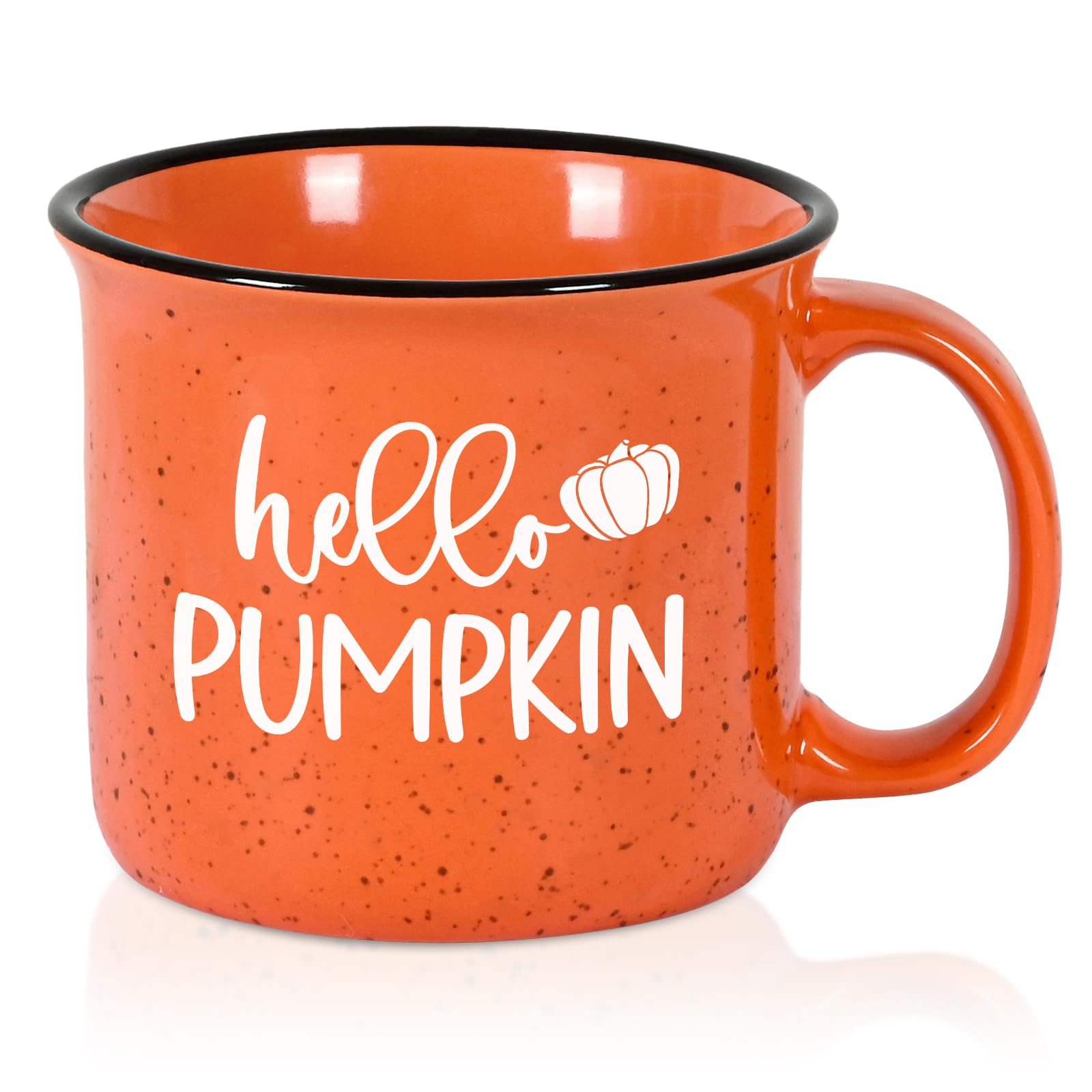 Maustic Fall Coffee Mug, Hello Pumpkin Mug, Pumpkin Coffee Mug, Fall Mug, Fall Seasonal Decor, Great Campfire Mug for Home, Camping, Perfect for Fall, Thanksgiving, Cute Pumpkin Cup 15 Oz
