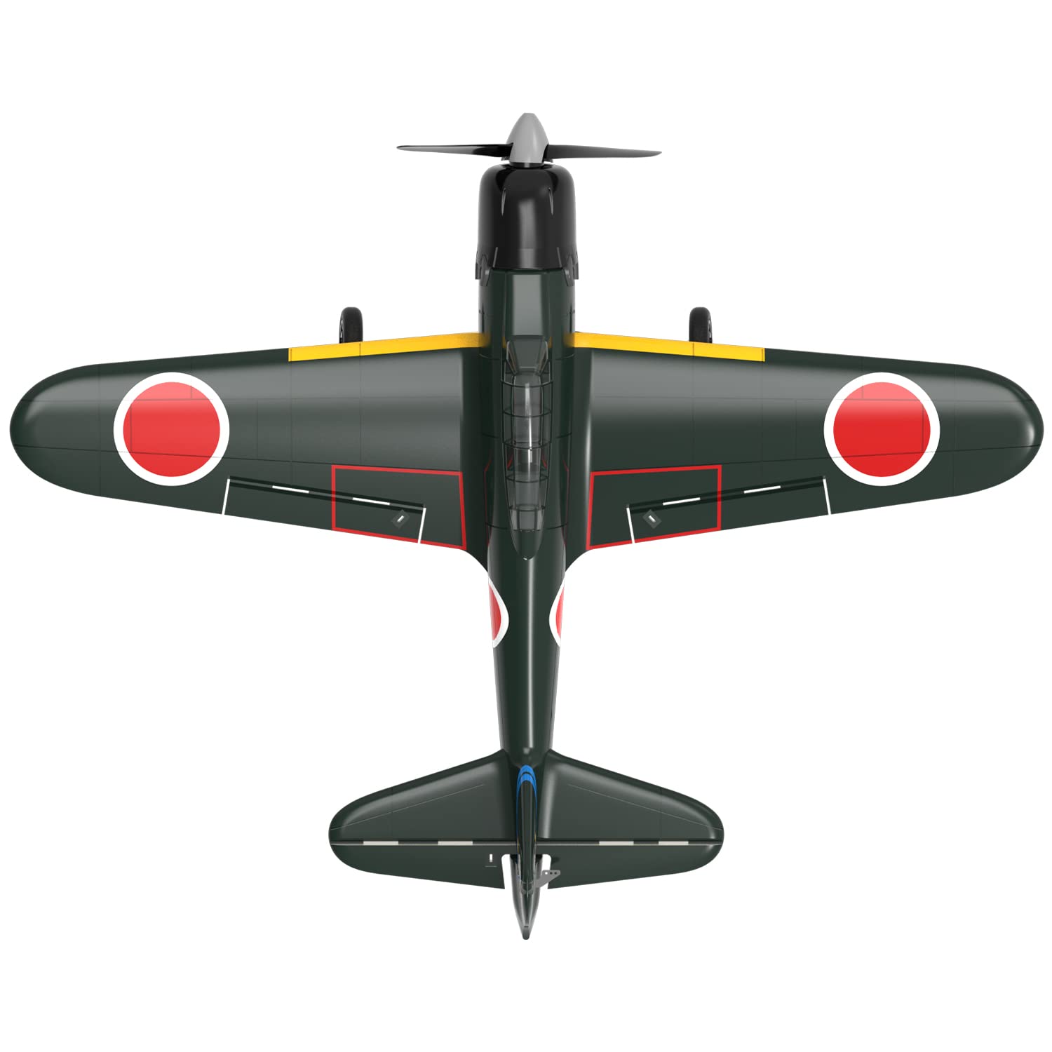 Fremego RC Plane VOLANTEX A6M Zero Fighter 2.4G 4CH Romote Control Airplane with 6-Axis Gyro Stabilizer Aerobatic 2 Batteries