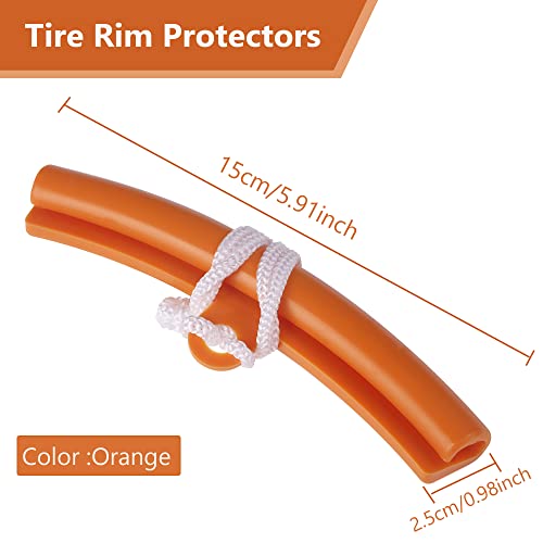 P1Tools Wheel Rim Protector Set, Rubber Wheel Changing Rim Edge Savers for a Motorcycle, Car or ATV Orange 5 PACK