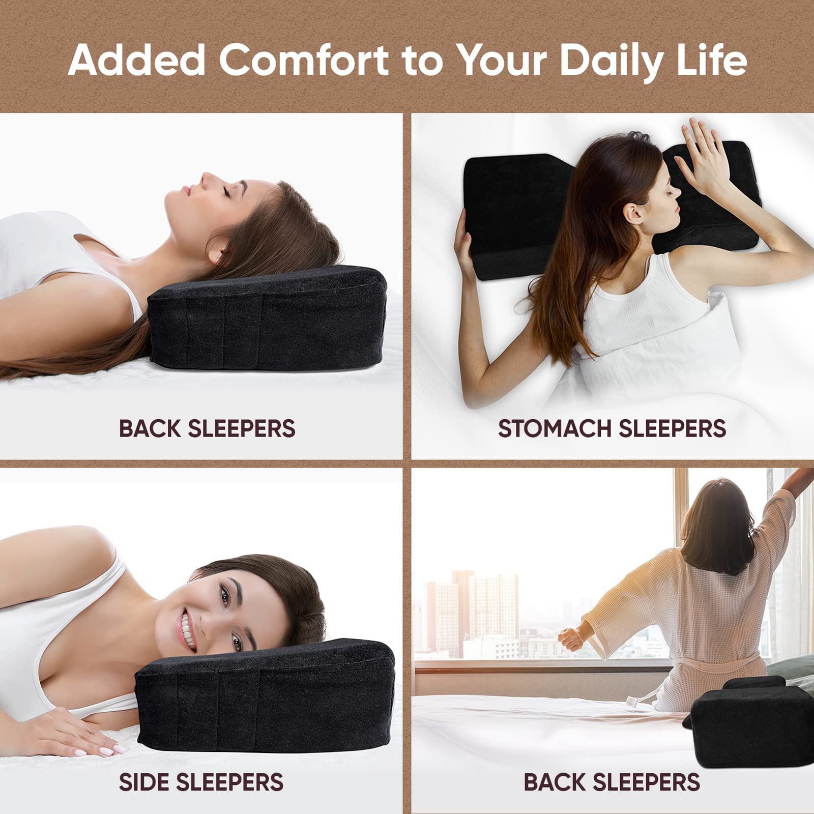 Navizam Lash Pillow for Lash Extensions, Memory Foam Eyelash Extension Pillow with Extra Pillow Case, Ergonomic Neck Pillow