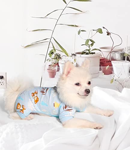 Topkins Dog Pajamas, Breathable Dog Pjs 4 Legs Dog Shirts, Soft Puppy Pajamas for Small Medium Sized Dogs (2 Pieces)