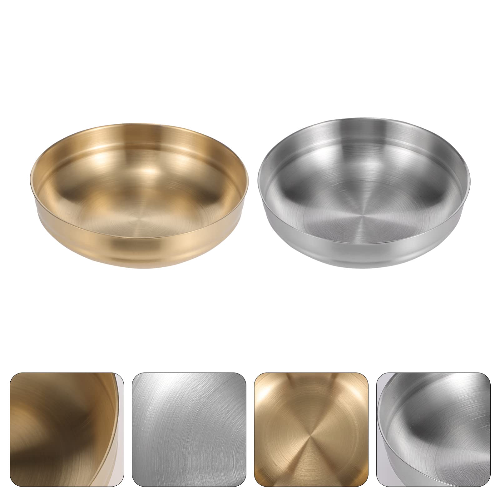 Happyyami 2Pcs Stainless Steel Bowls Korean Style Cold Noodle Bowl Multipurpose Cereal Rice Soup Noodles Salad Baking Large Capacity Bowl for Household and Restaurant